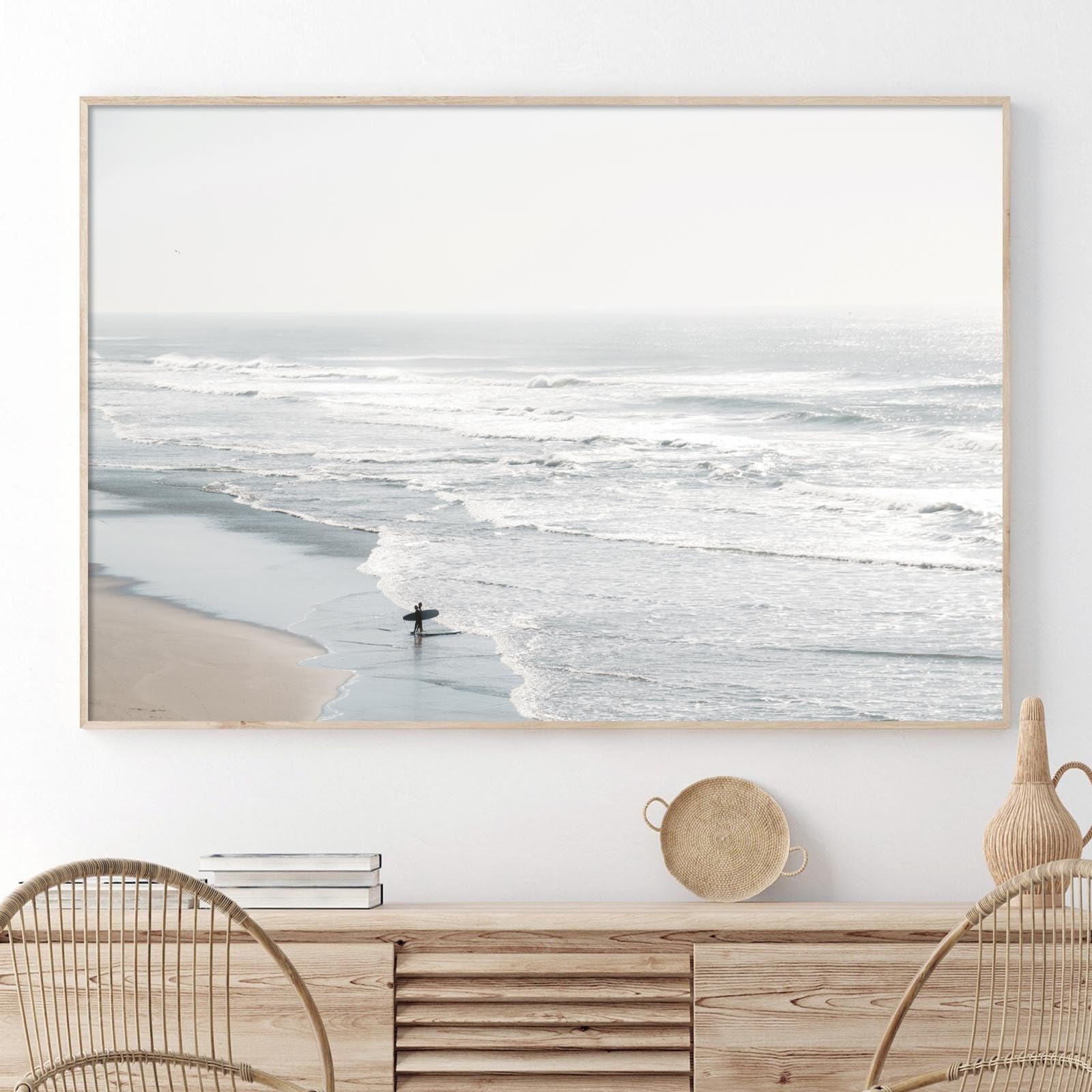 Amazon.com: Neutral Landscape Painting Beach Landscape Prints Coastal ...