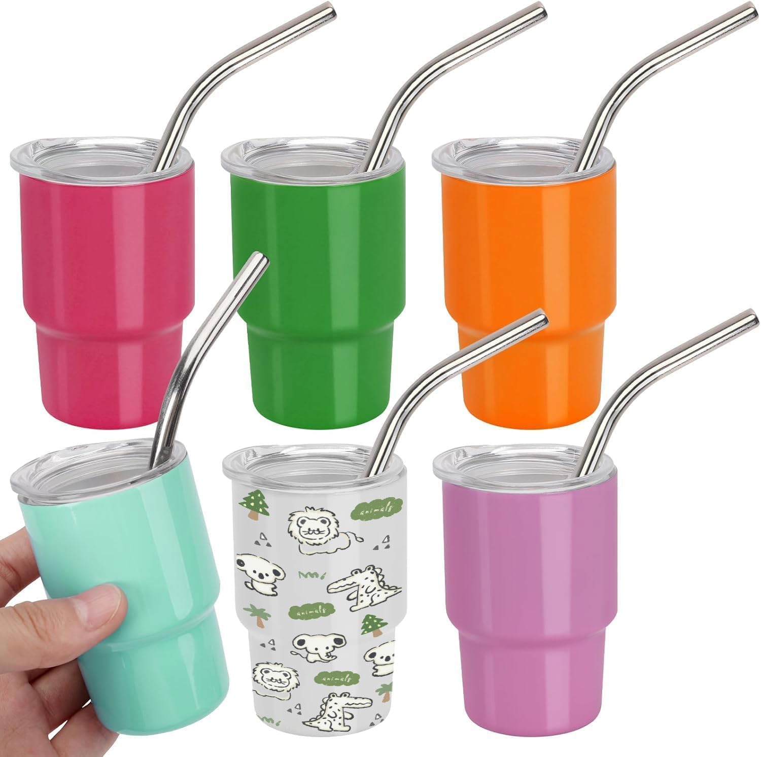 4 Piezas Termos para Sublimar con Tapas y Popotes, 16 oz(473ml) Vasos ...