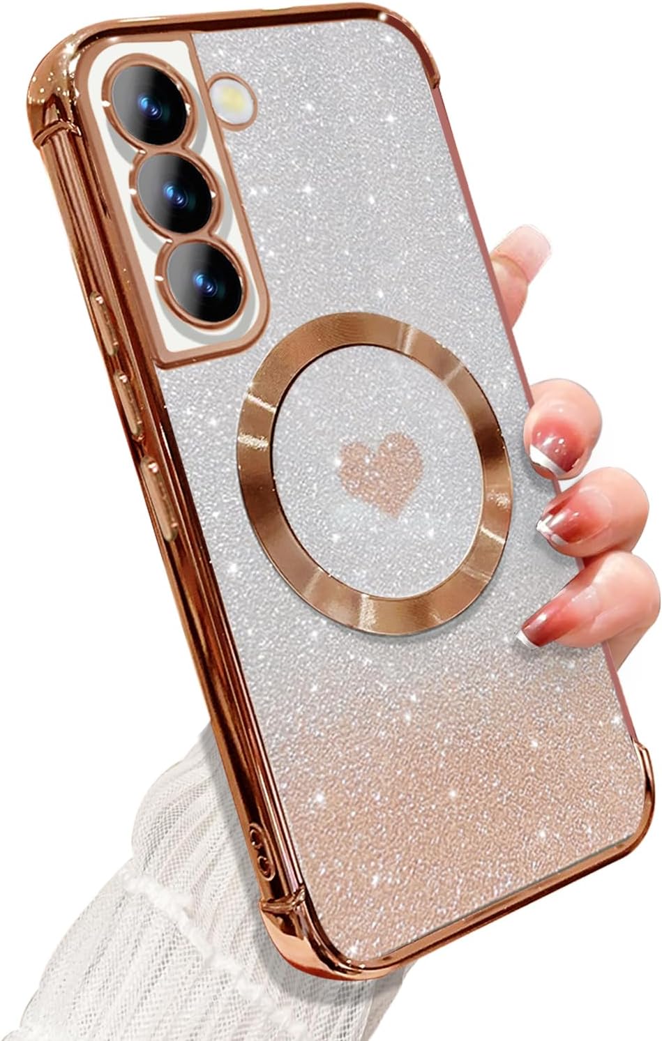 Amazon.com: ZONRW for Samsung Galaxy S21 Plus Case Magnetic,for Women Girl Soft Luxury Plating ...