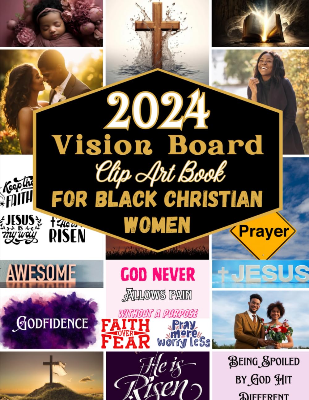 2024 Vision Board Clip Art Book for Black Christian Women: Create ...
