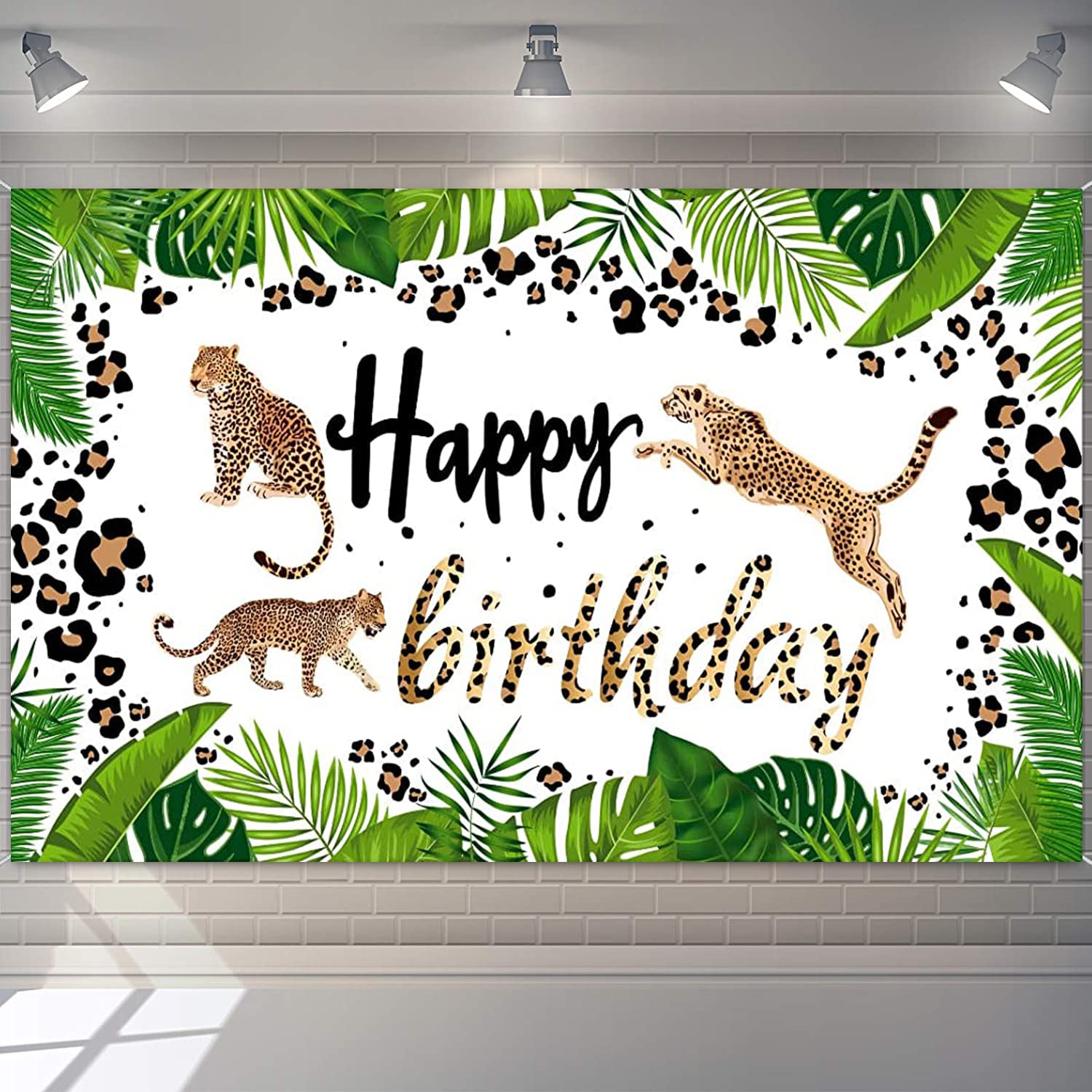 Zebra Print Happy Birthday Banner Cheetah Happy Birthday Banner