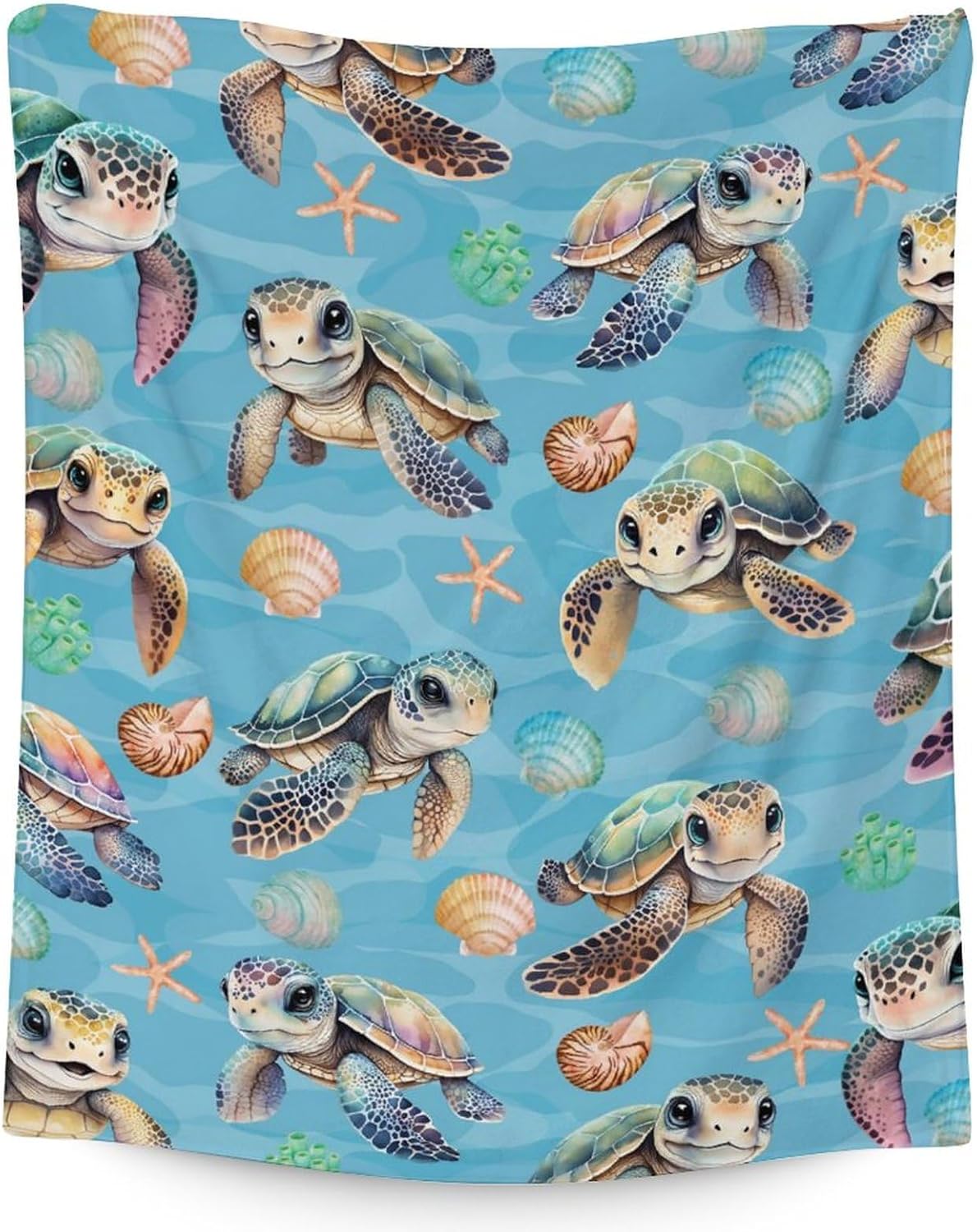 Amazon.com: Sea Turtle Blanket - Soft, Fuzzy & Warm - 40"x50" Small ...