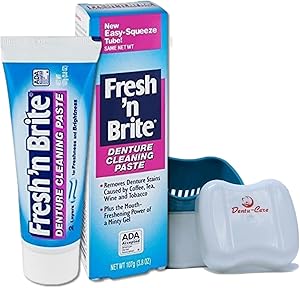 Amazon.com: Fresh’n Brite Denture Cleaning Paste Bundle with Dentu-Care ...