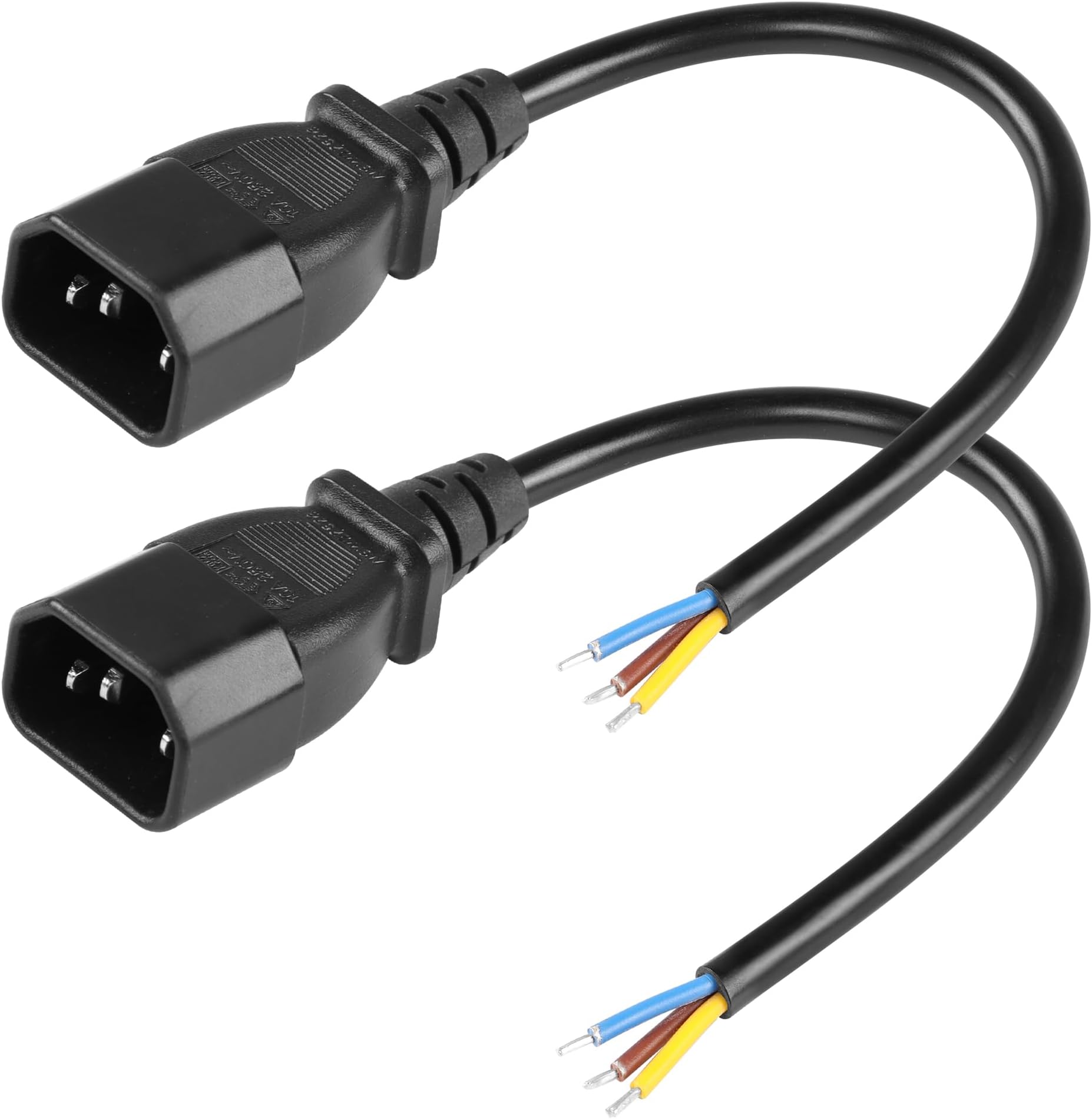 Amazon.com: CERRXIAN 2PCS 1FT IEC 320 C14 Male 3 Pin with Open Wiring ...