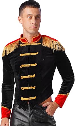 Amazon.com: Hularka Men's Circus Ringleader Costume Tassel Jacket Lion ...