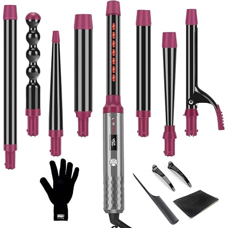 Amazon.com: NuMe Octowand 8-in-1 Curling Wand Set, Interchangeable ...
