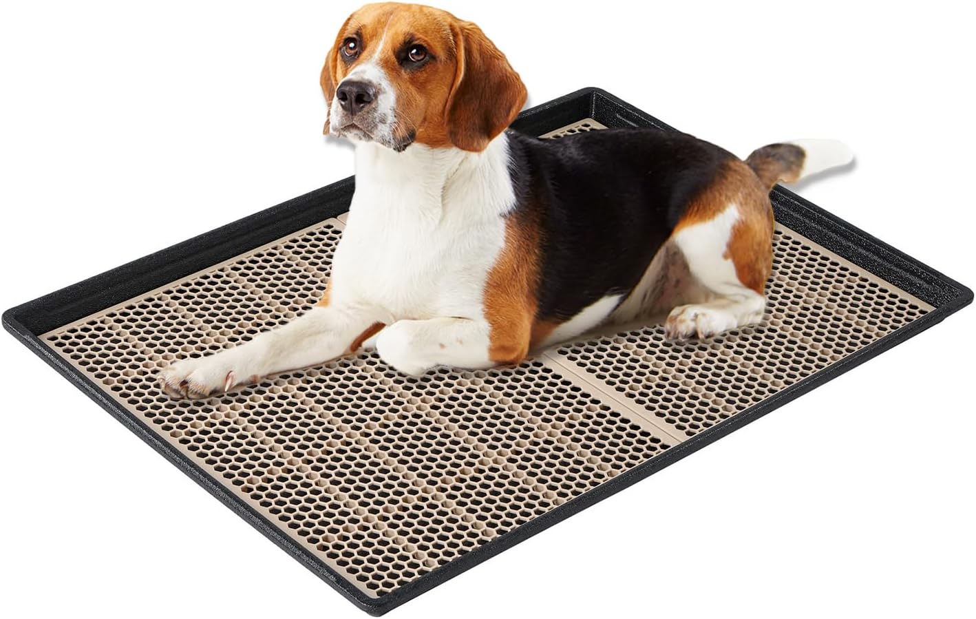 MEEXPAWS Dog Pee Pad Holder Tray with Grate 34”×23”, Large Indoor Dog ...