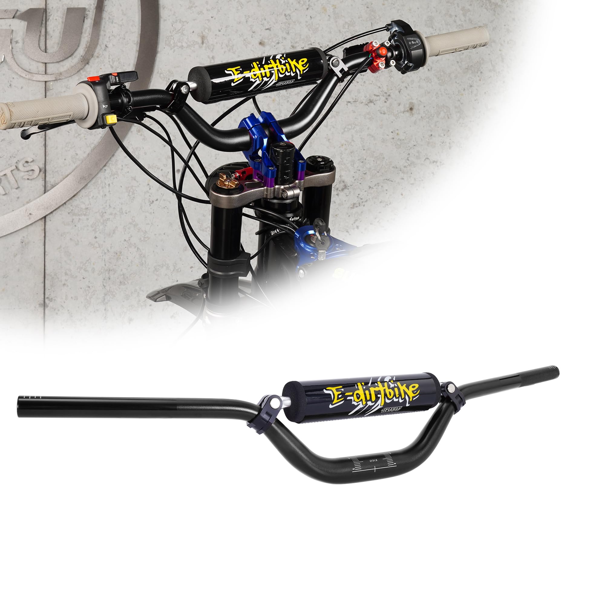 RUTU Handlebars for Surron Mid Riser, 31.8mm Dirt Bike Handlebar with ...