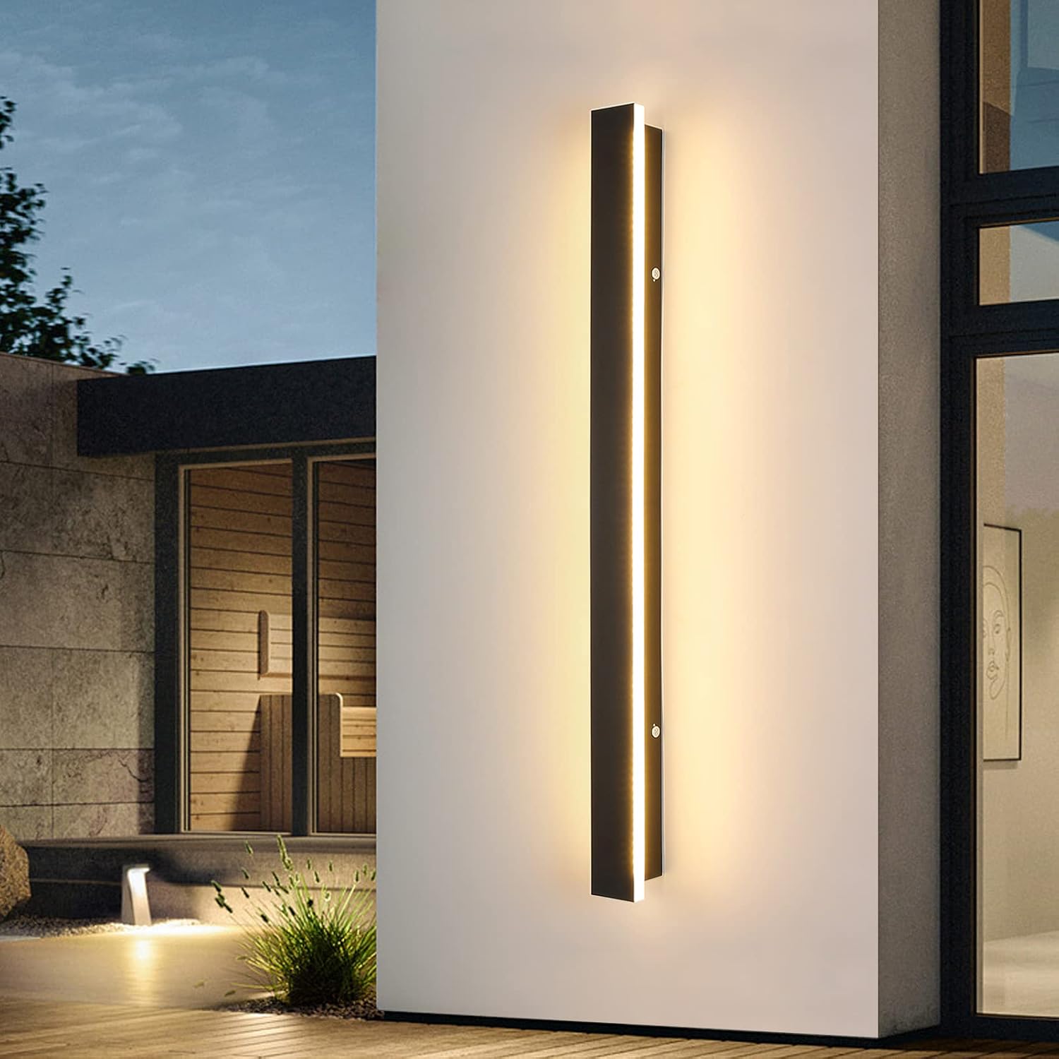 Daoseolo Modern Outdoor Wall Sconce, 47inch LED Wall Mounted Light ...