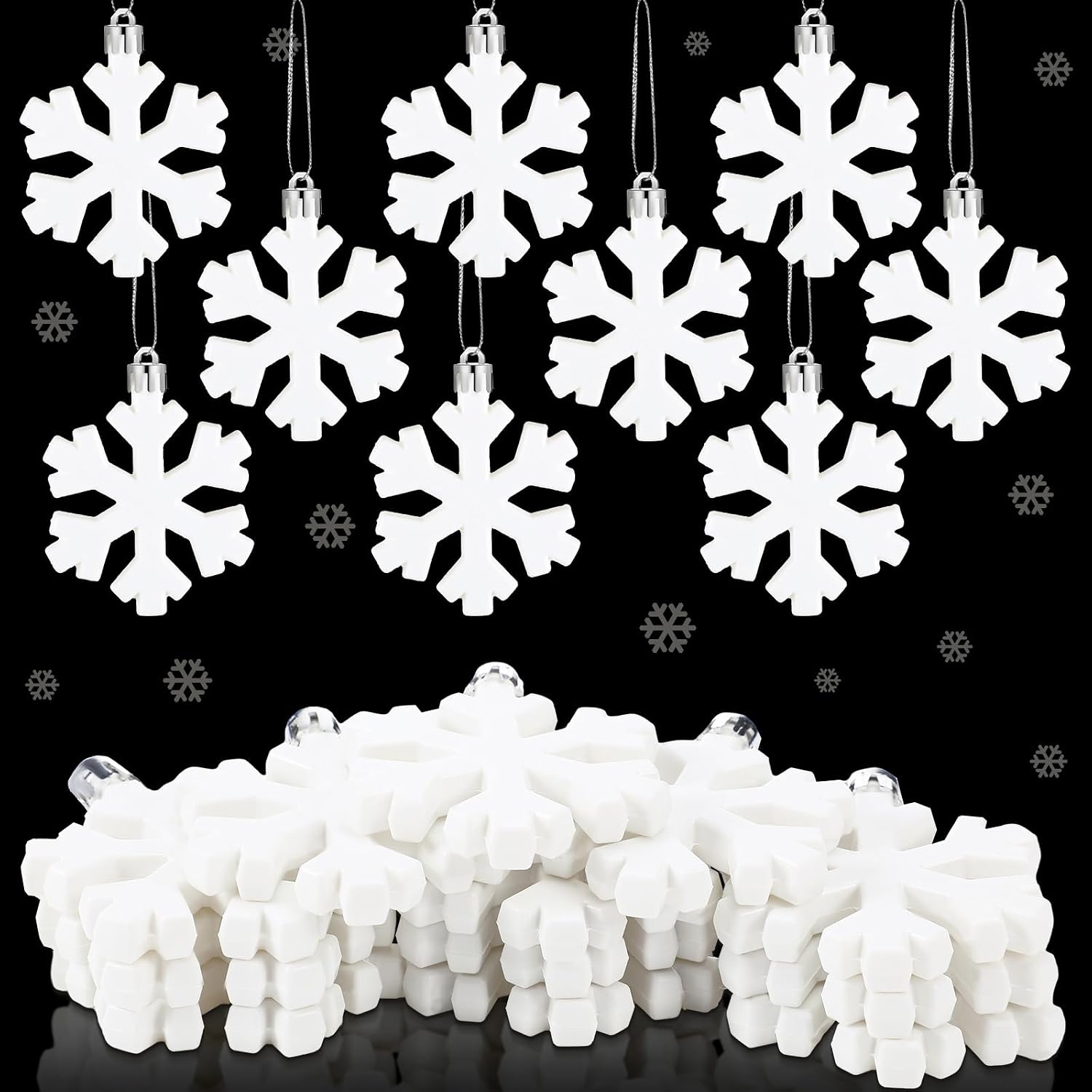 Amazon.com: Lunmon 12 Pcs Snowflake Ornaments Christmas 3D Winter ...