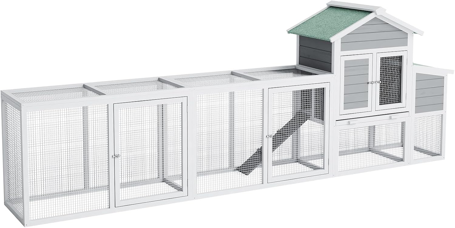 Amazon.com: 122" Wooden Chicken Coop with Run, Large Hen House, Nesting ...