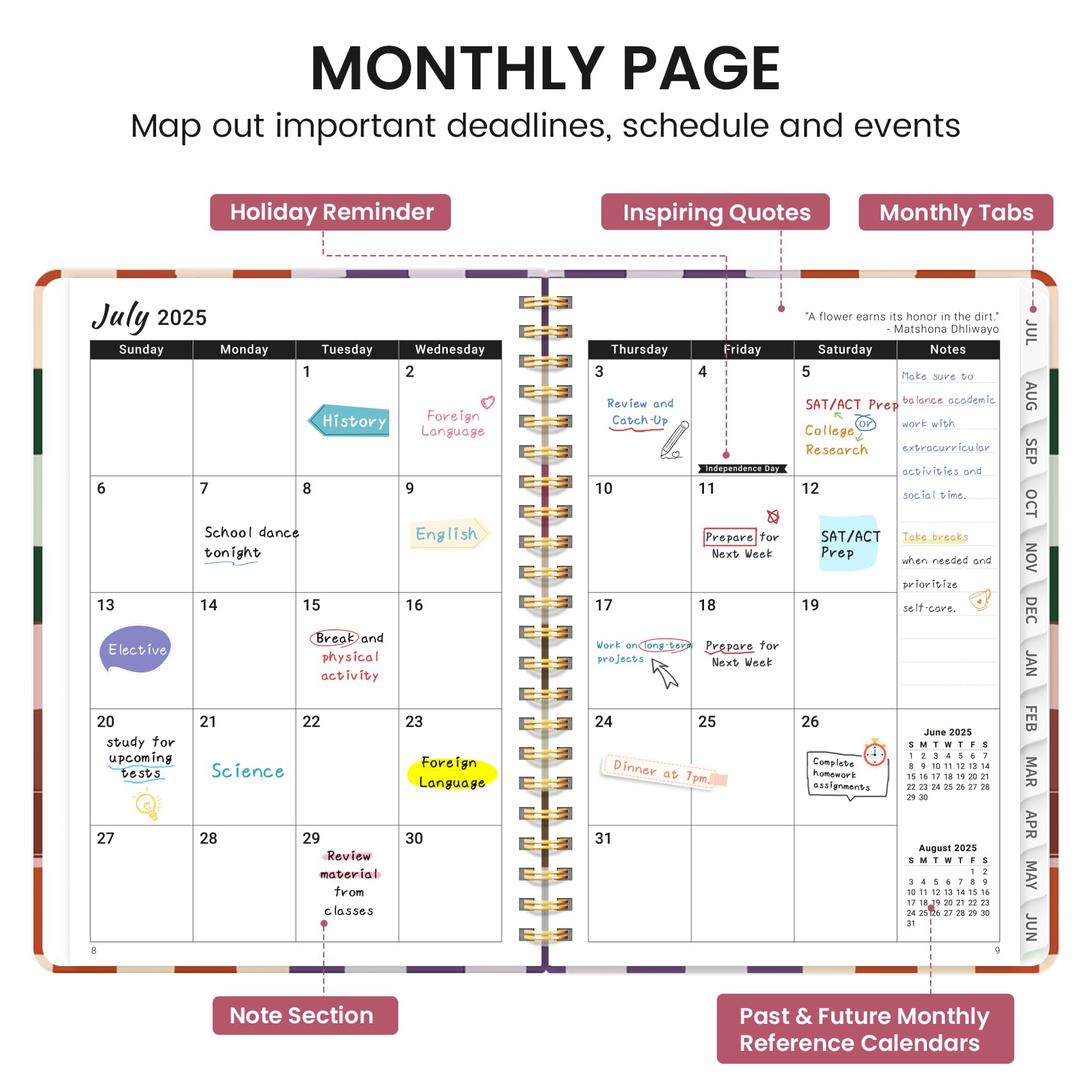 Snapklik.com : Planner 2025-2026, Academic Year Monthly And Weekly ...