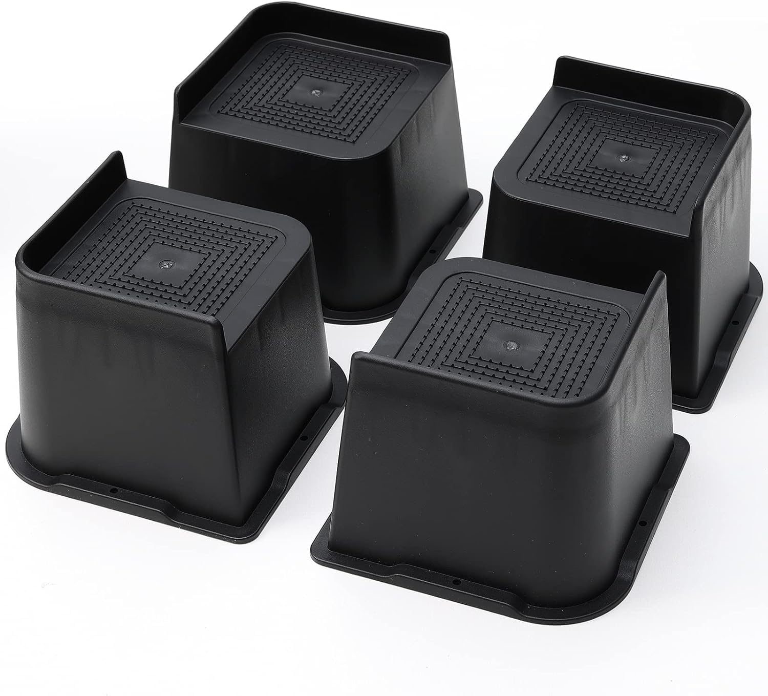 Bed Risers 4 Inch, 4 Pack Bed Furniture Risers, Heavy Duty Square Couch ...