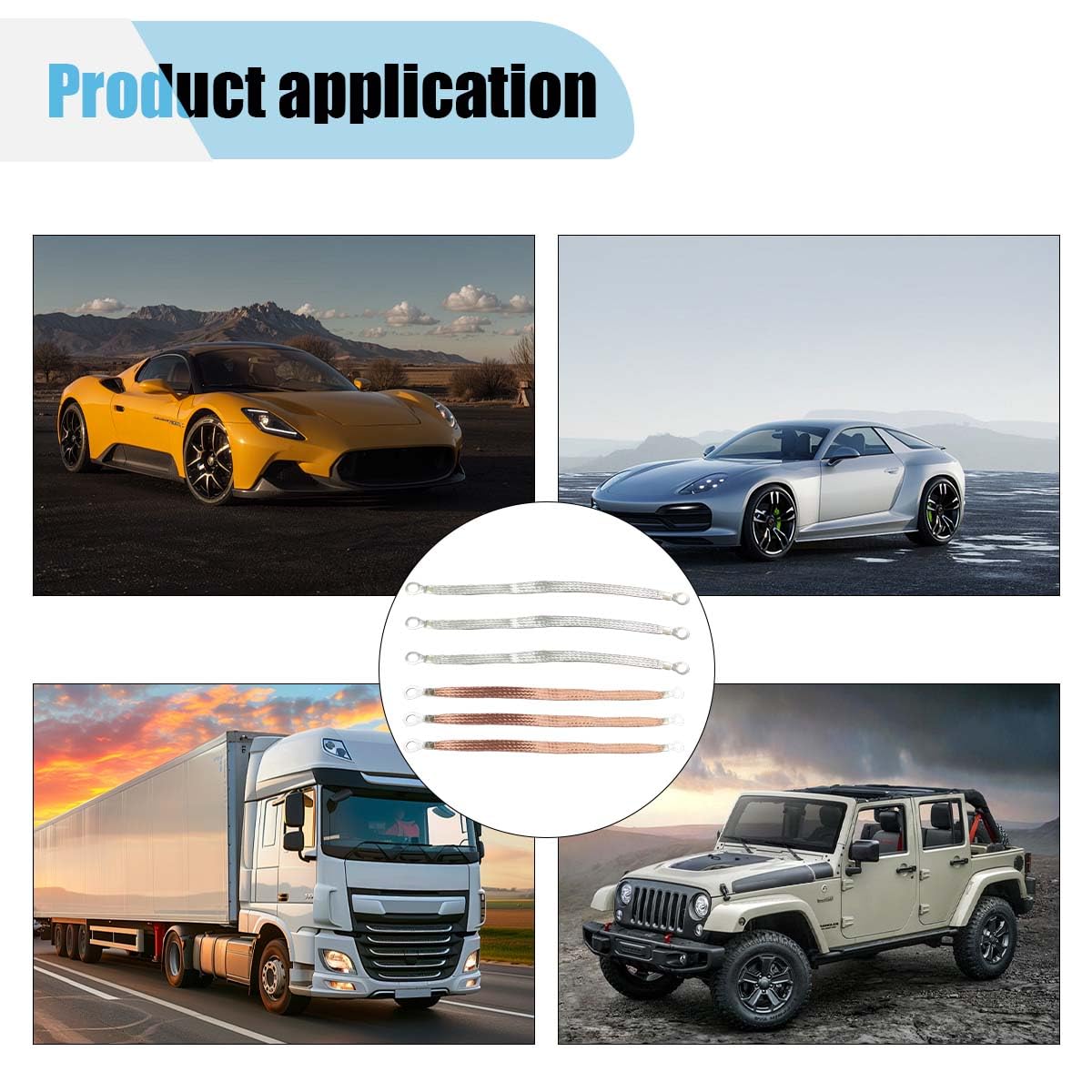 Snapklik.com : Automotive Ground Strap, 12" X 0.5" Professional Vehicle ...
