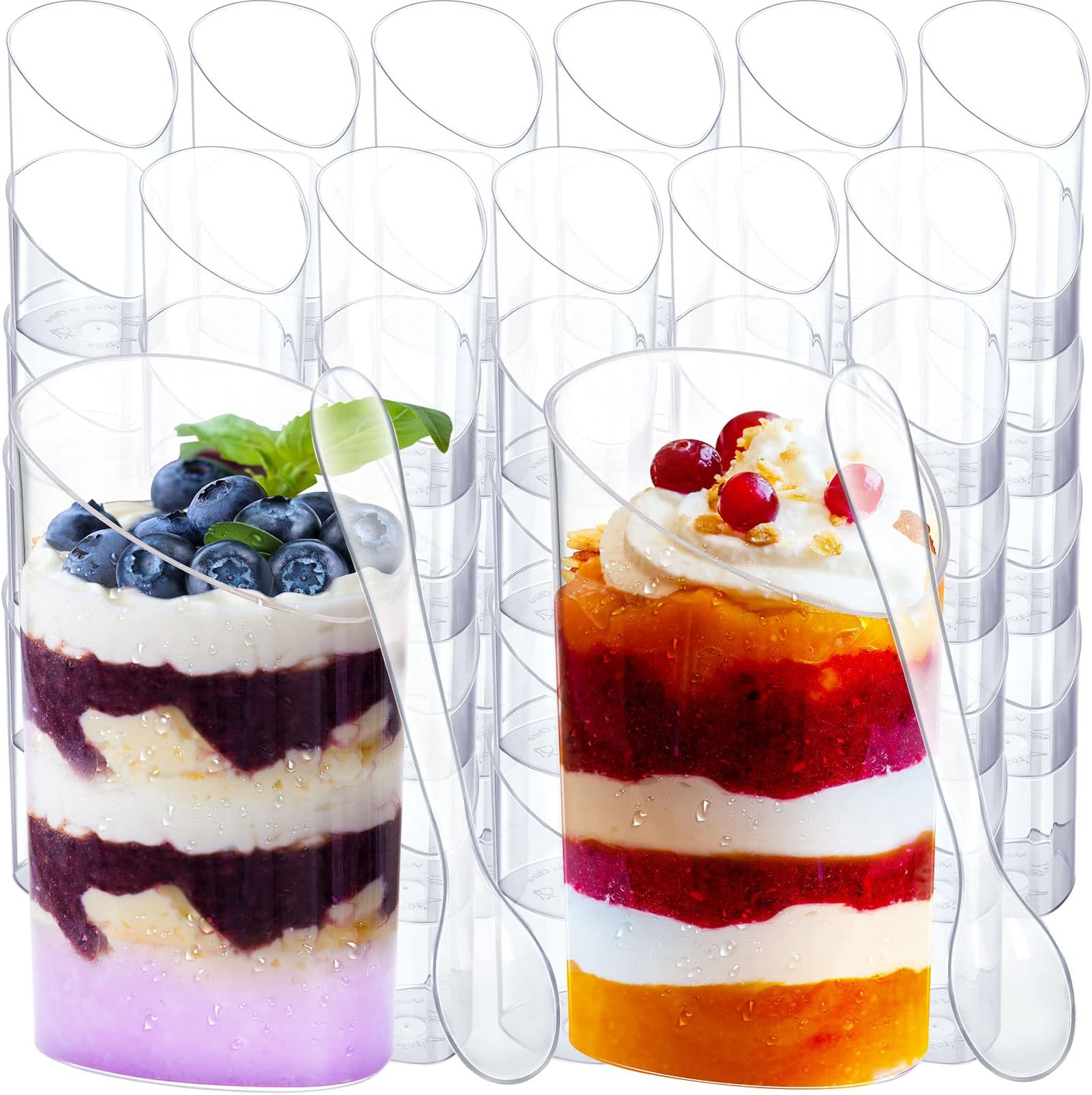 Amazon.com | Funtery 300 Pack Mini Dessert Cups with Spoons Clear ...
