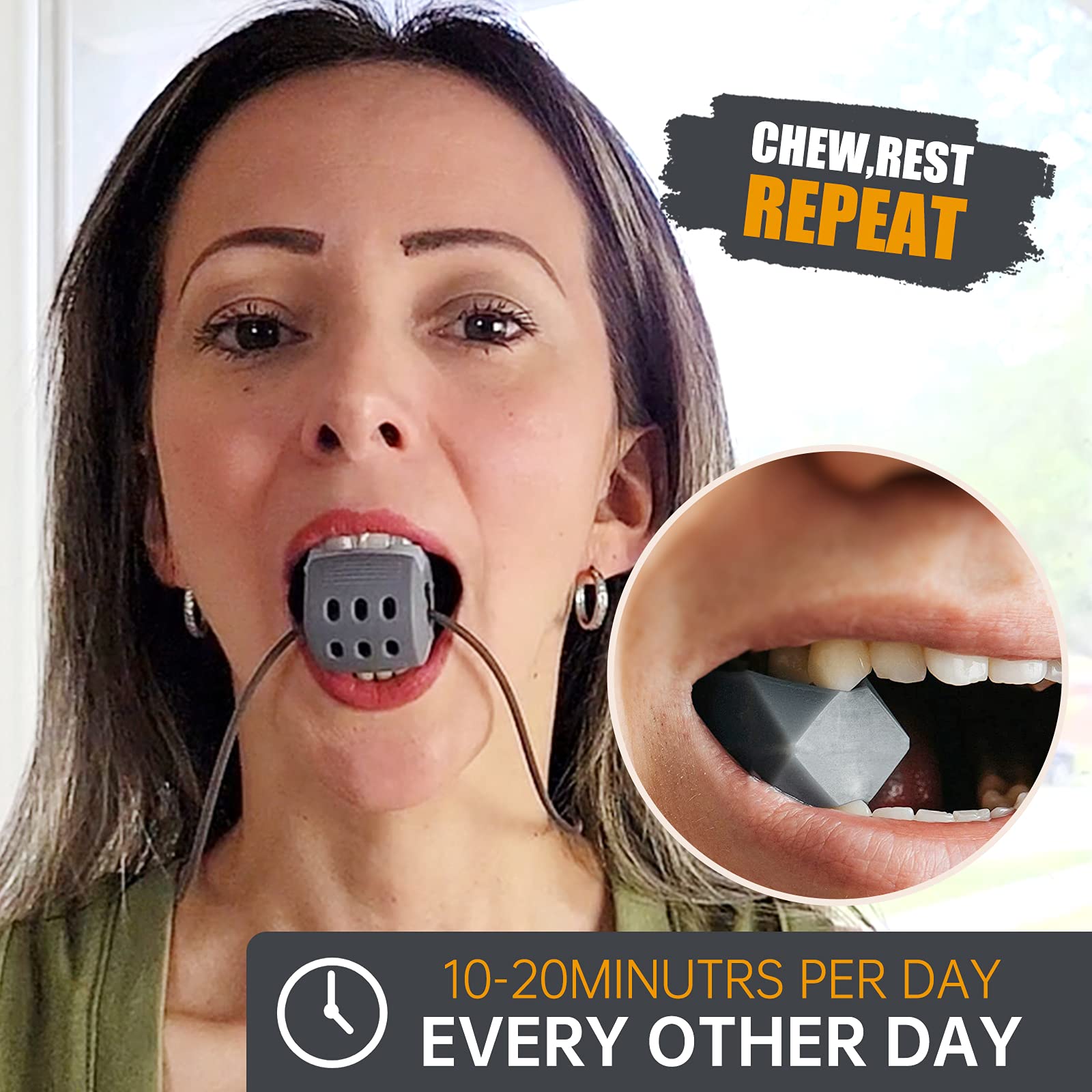 Jaw Exerciser, 2 PCS JVR Chew Jawline Exerciser, Double Chin Eliminator ...