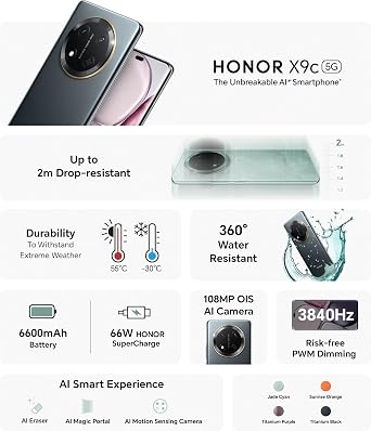 HONOR X9c 5G 12GB RAM 256GB Dual SIM Titanium Black With Free Gifts ...