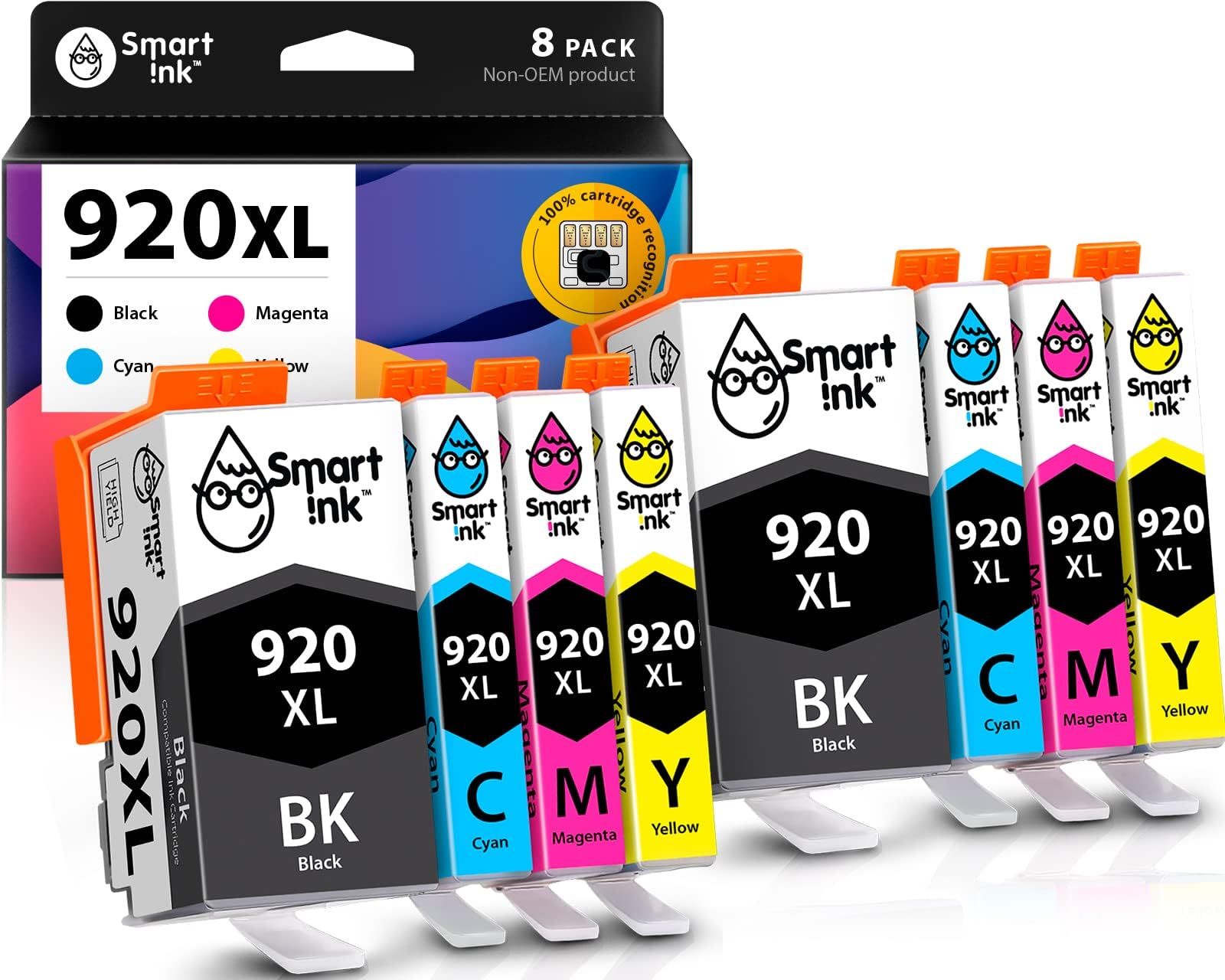 Smart Ink Compatible Ink Cartridge Replacement for HP 920 XL 920XL (2BK ...