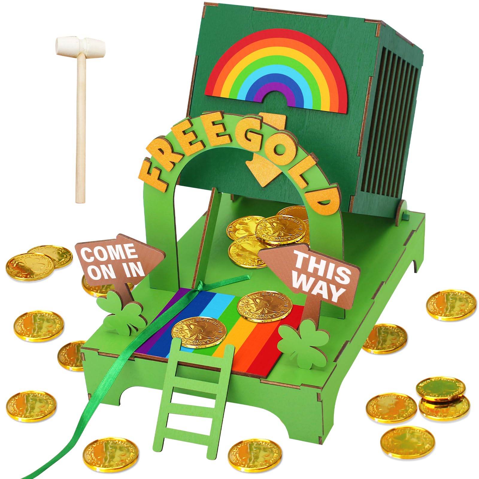 Amazon.com: OFIHIDO Leprechaun Trap Kit for Kids,Wood DIY Craft Catch a ...