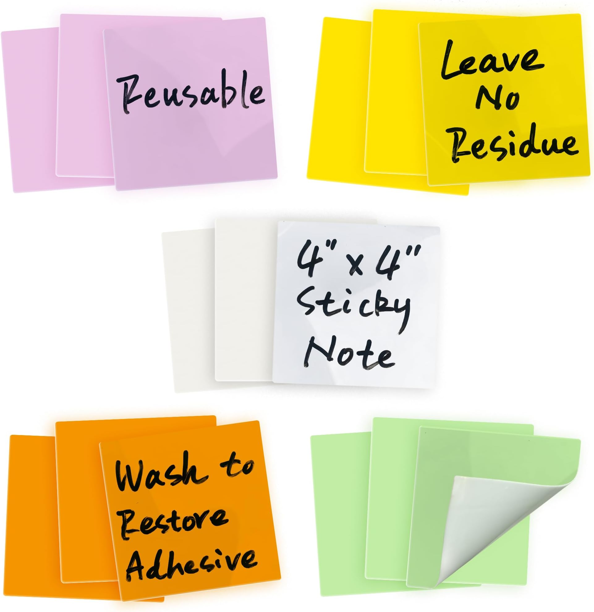 Amazon.com : Board Geeks Reusable Sticky Notes 12 Pcs with 2 Markers ...