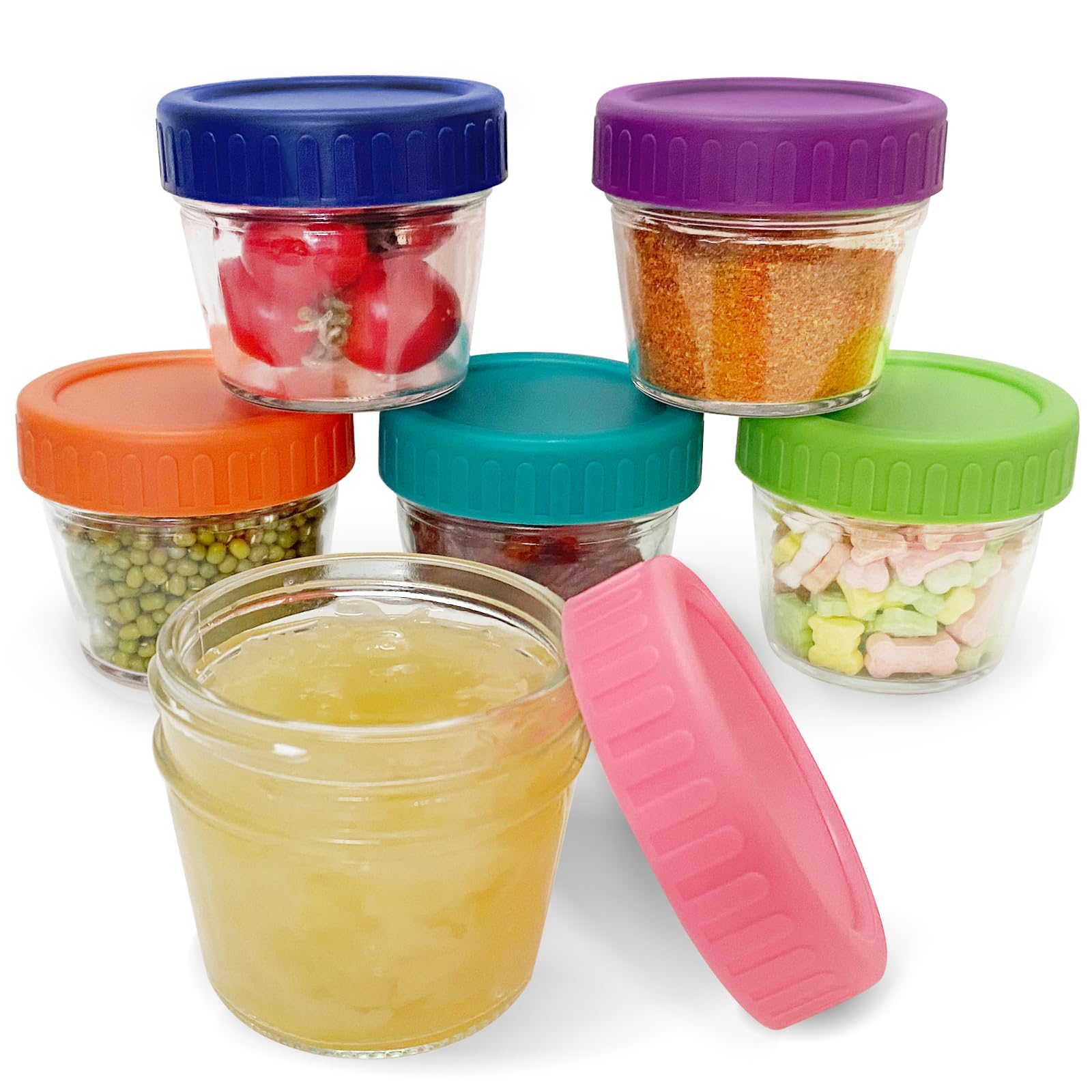 Amazon.com: DOPHCOZFFY Salad Dressing Container To Go, 4.2 oz Glass ...
