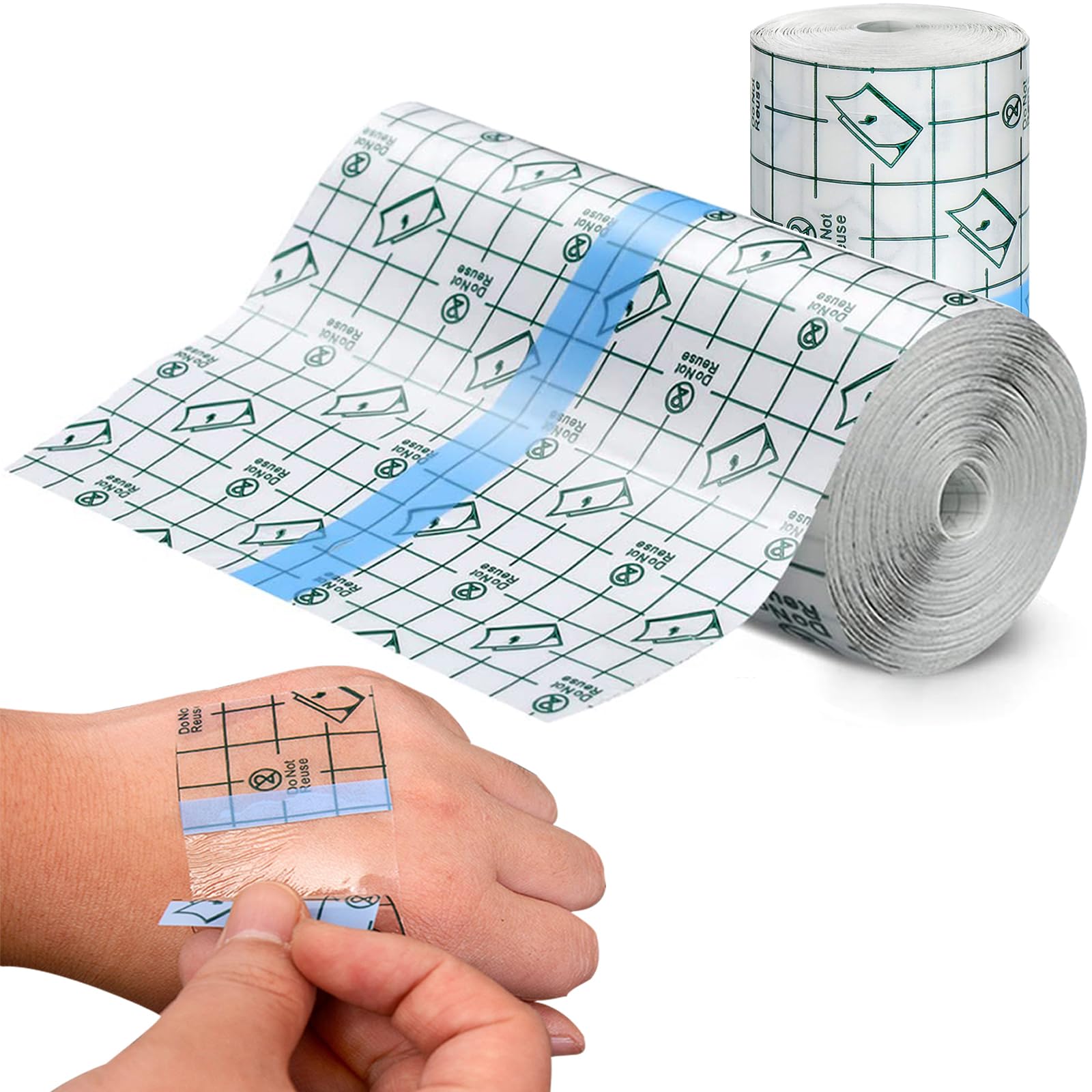 Transparent Flexible Adhesive Bandage, 2 Rolls Waterproof Clear Film ...