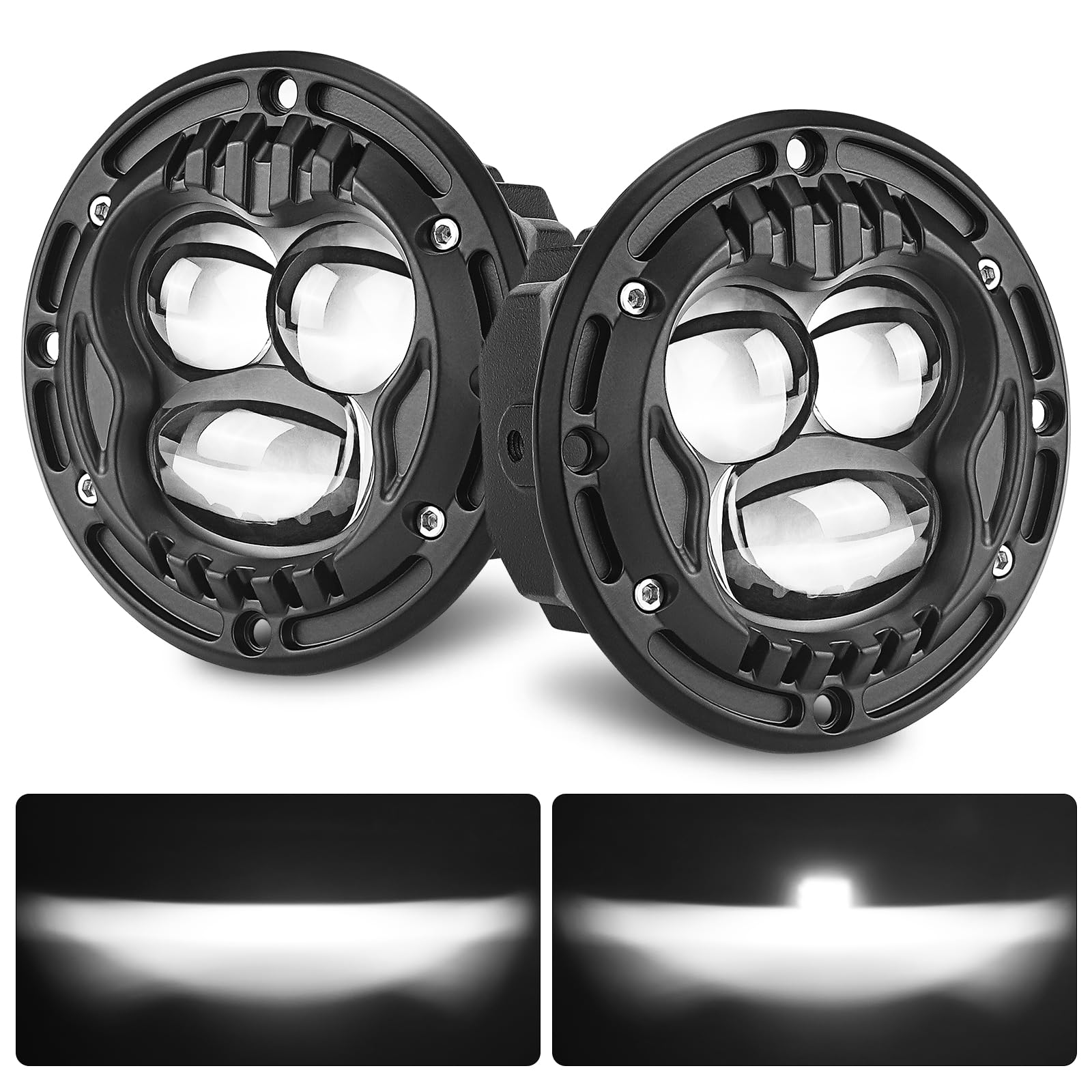 Amazon.com: RACBOX 4 Inch Flush Mount LED Pods, 2 PCS 30W High Low Beam ...
