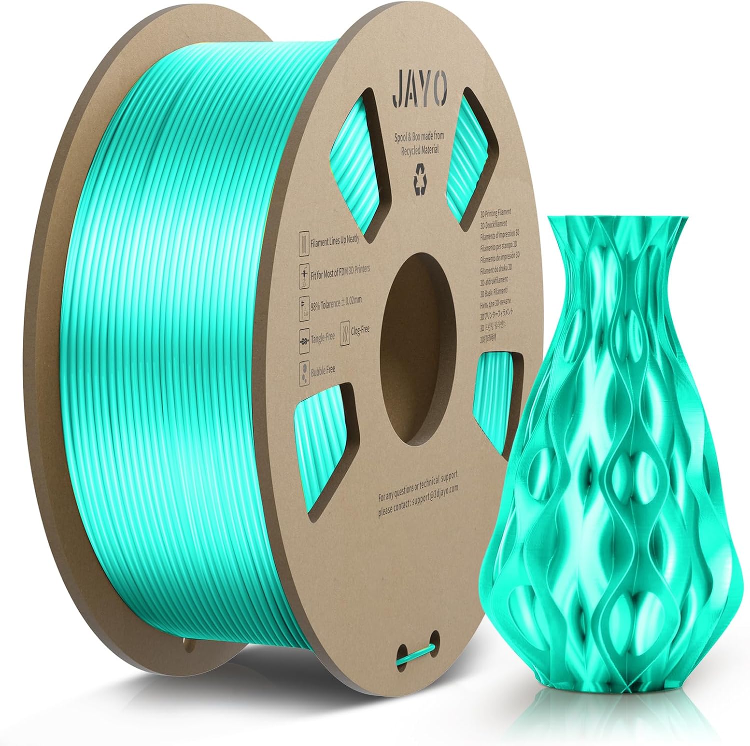 Amazon.com: JAYO Silk PLA Filament 1.75 mm, Bright Green PLA 3D Printer ...