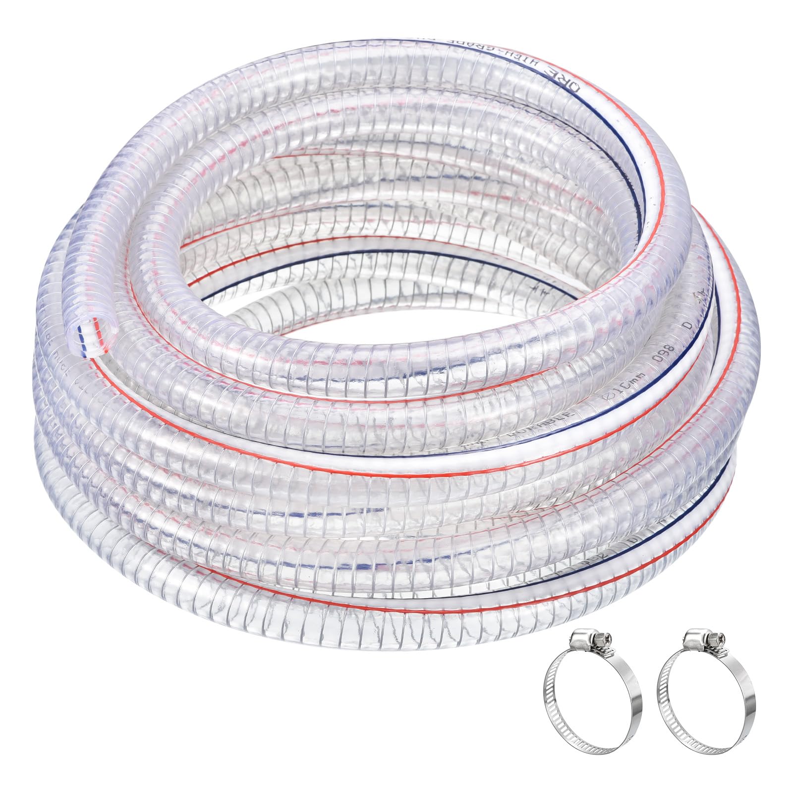 Amazon.com: uxcell 3/4" ID x 25 Ft PVC Tube Steel Wire Reinforced ...