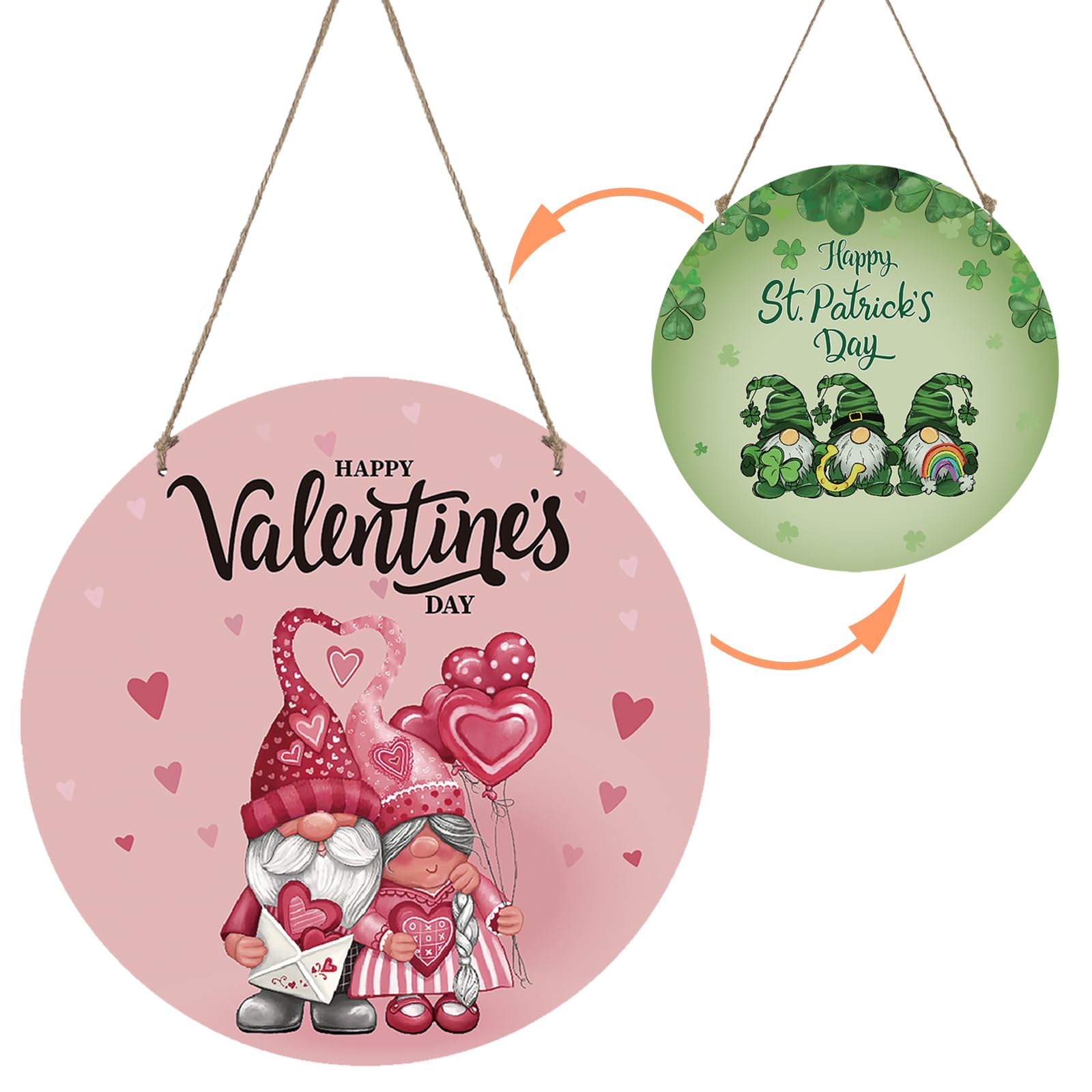 Amazon.com: Reversible Valentines Day Door Decorations St Patricks Day ...