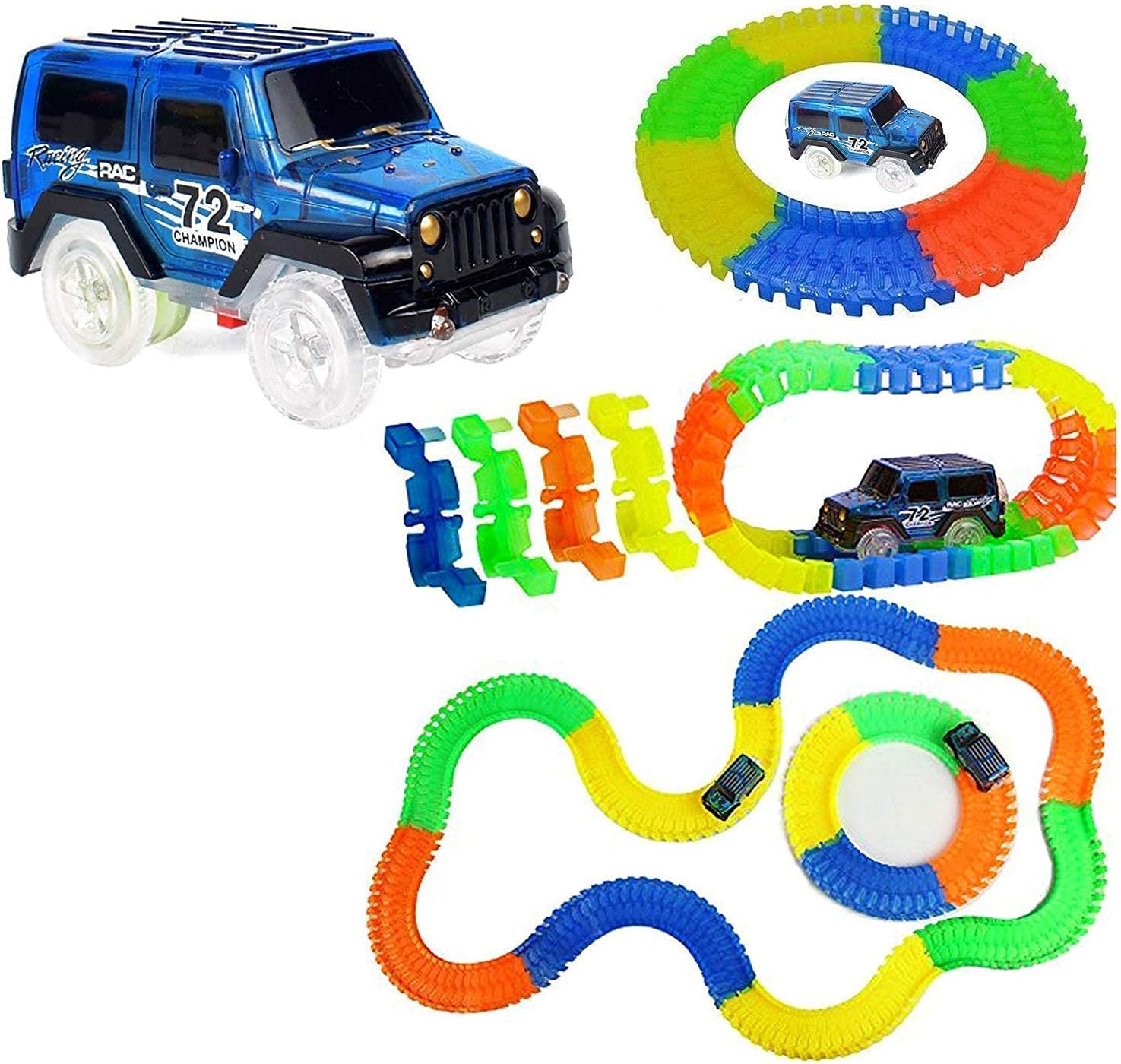 Buy BIFLEX New Toy Race car with 220 Bend Flex and Glow Tracks Plastic ...