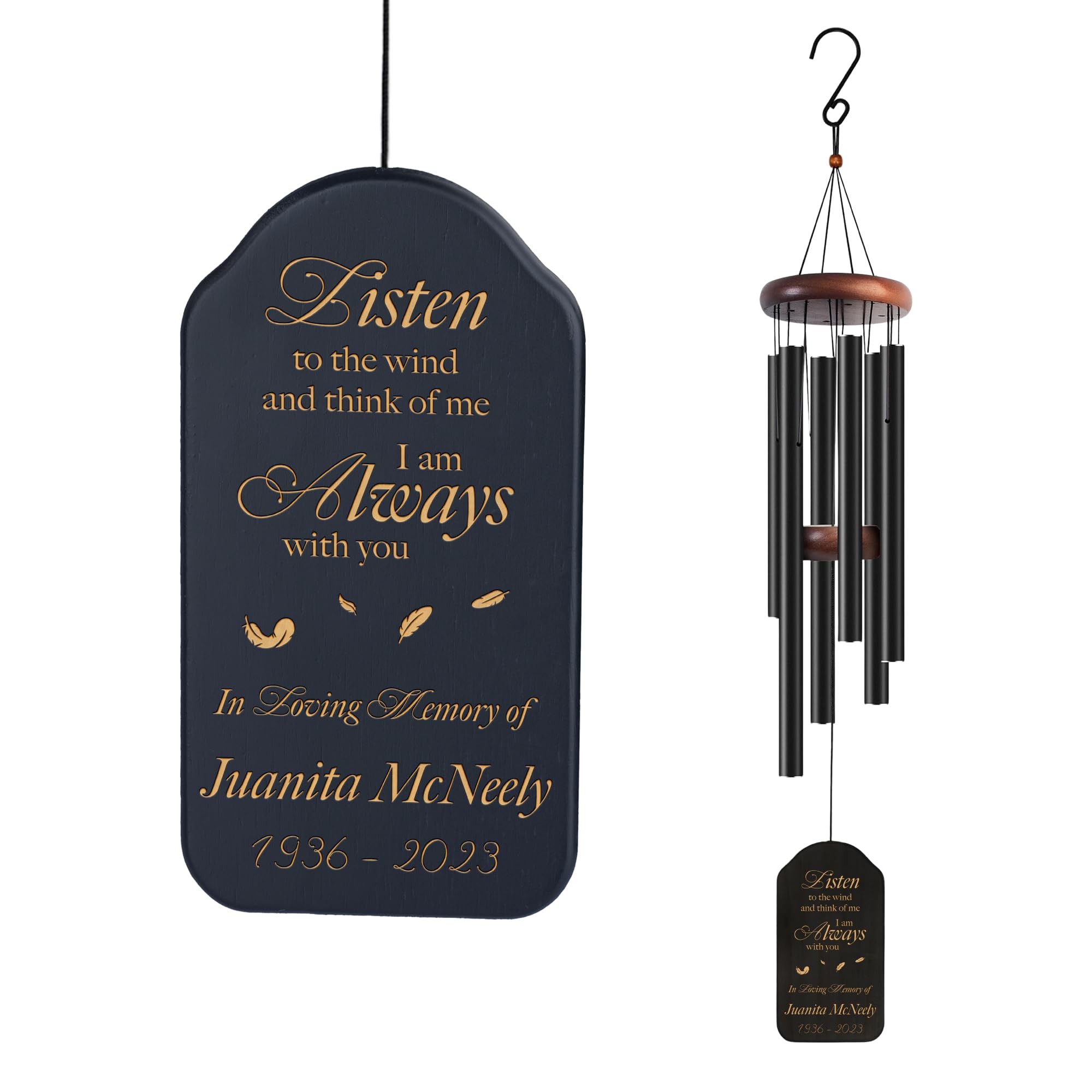 Amazon.com : Memorial Wind Chime Personalized with Name & Date, in ...