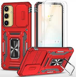 Amazon.com: PhuLok Compatible with Galaxy A55/A35 5G Case with HD Screen Protector,[Slide Camera ...