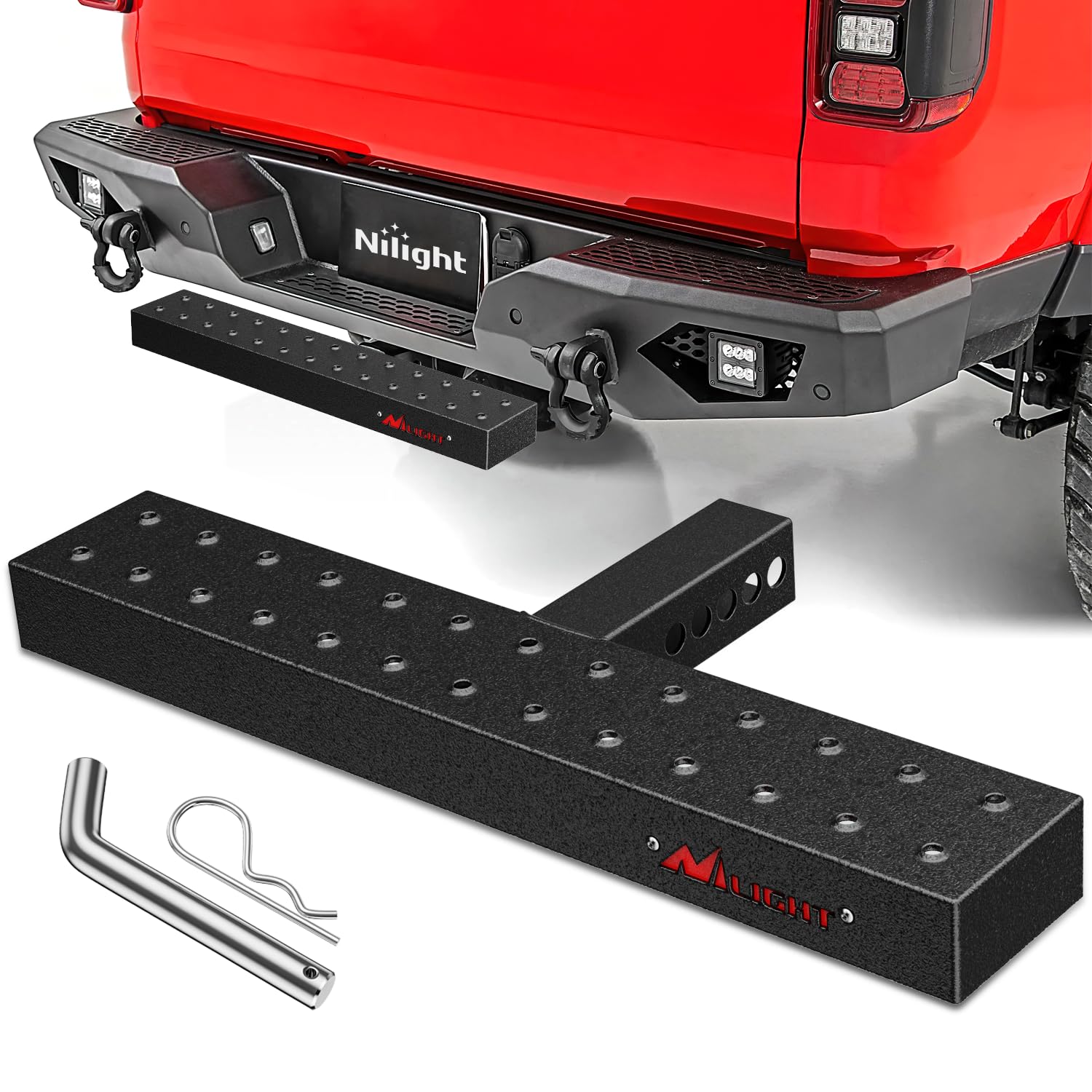 Amazon.com: Nilight Hitch Step with 2" Hitch Receiver Rear Bumper Guard ...