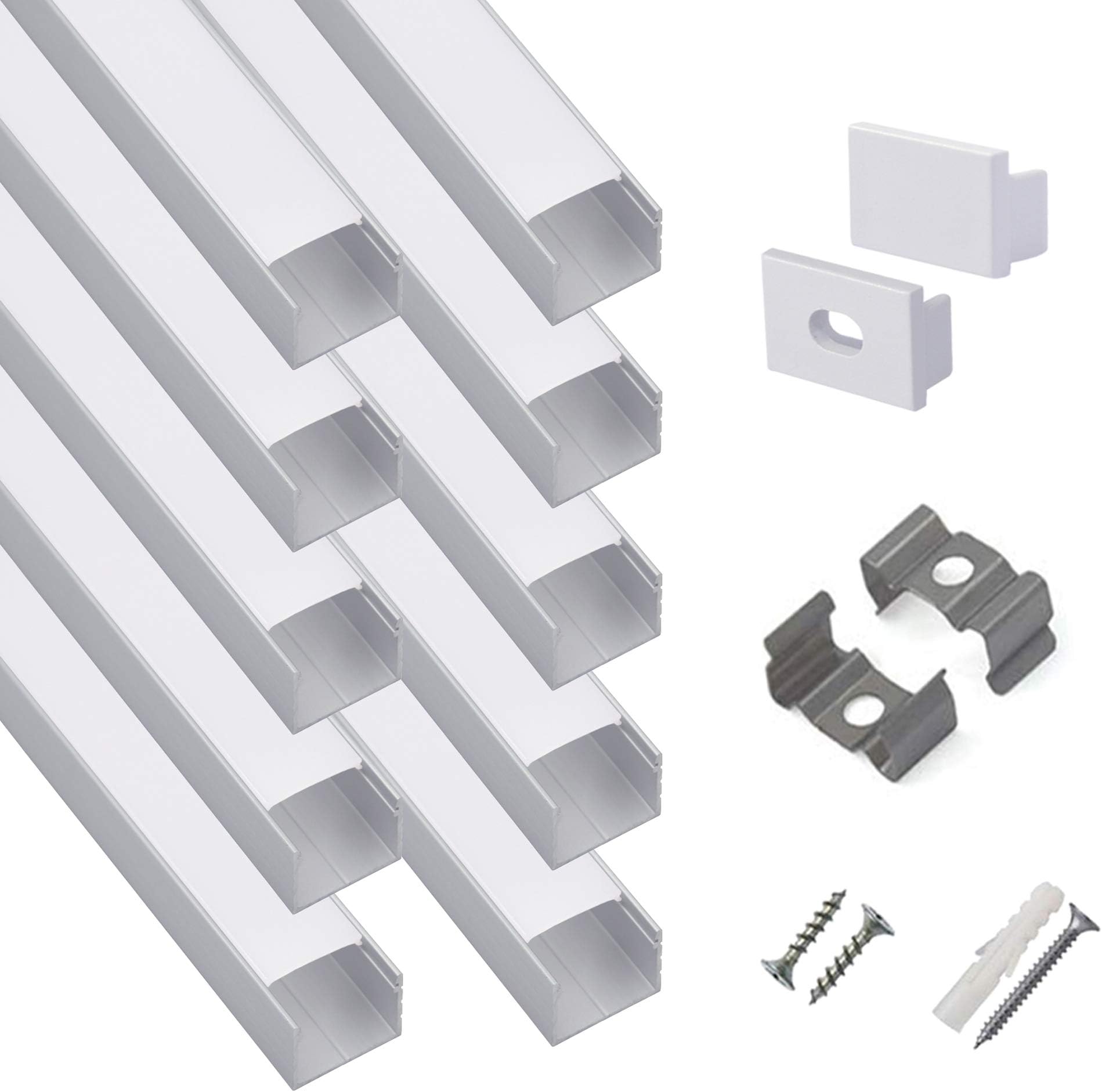 Plaster-in Trimless LED Aluminum Channel 6-Pack 1m/3.3ft with Flange ...