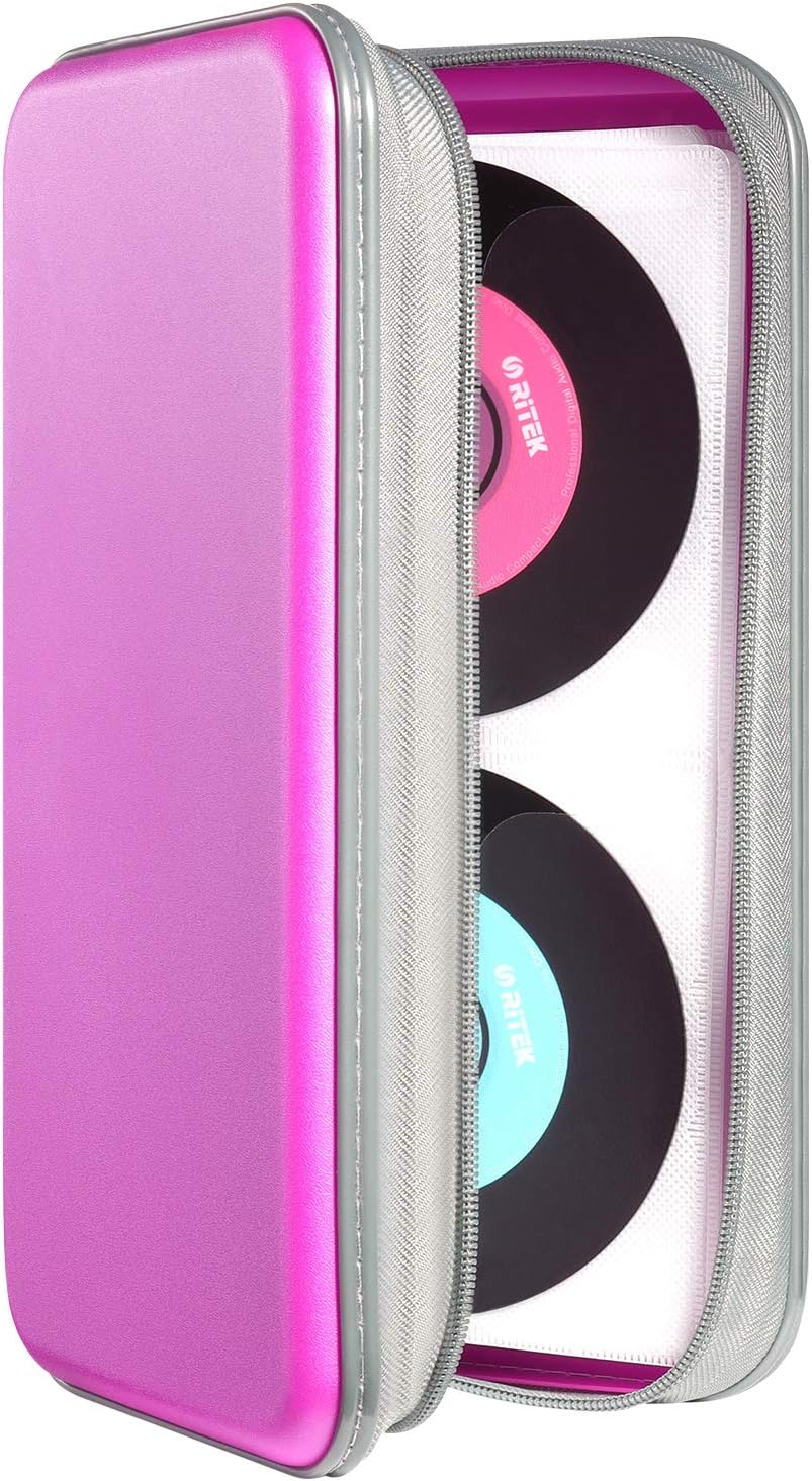 Amazon.com: UENTIP 96 Capacity CD Case,Portable DVD Hard Plastic Case ...