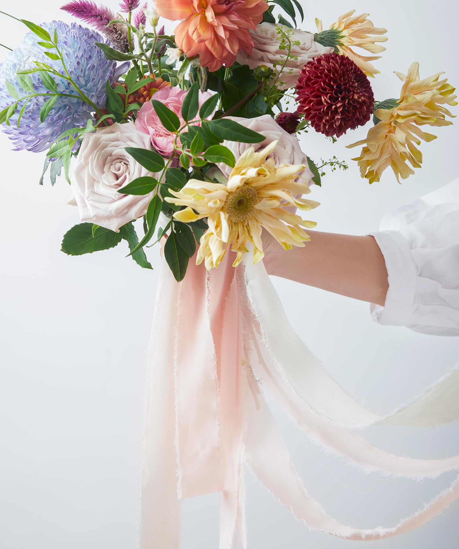 Snapklik.com : Pink Chiffon Ribbon, 6 Rolls Blush Pink Chiffon Silk ...