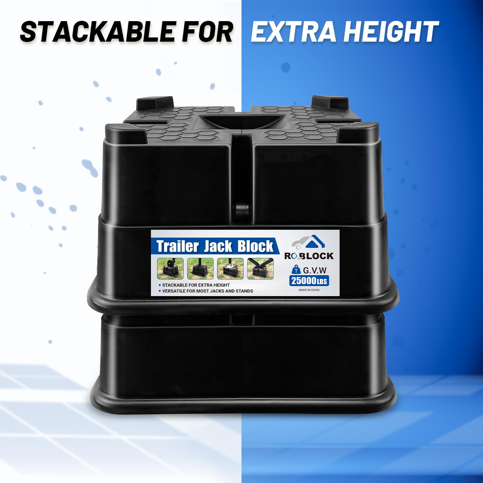 Trailer Jack Block, 2 Packs RV Camper Stabilizer Blocks with Bag for ...