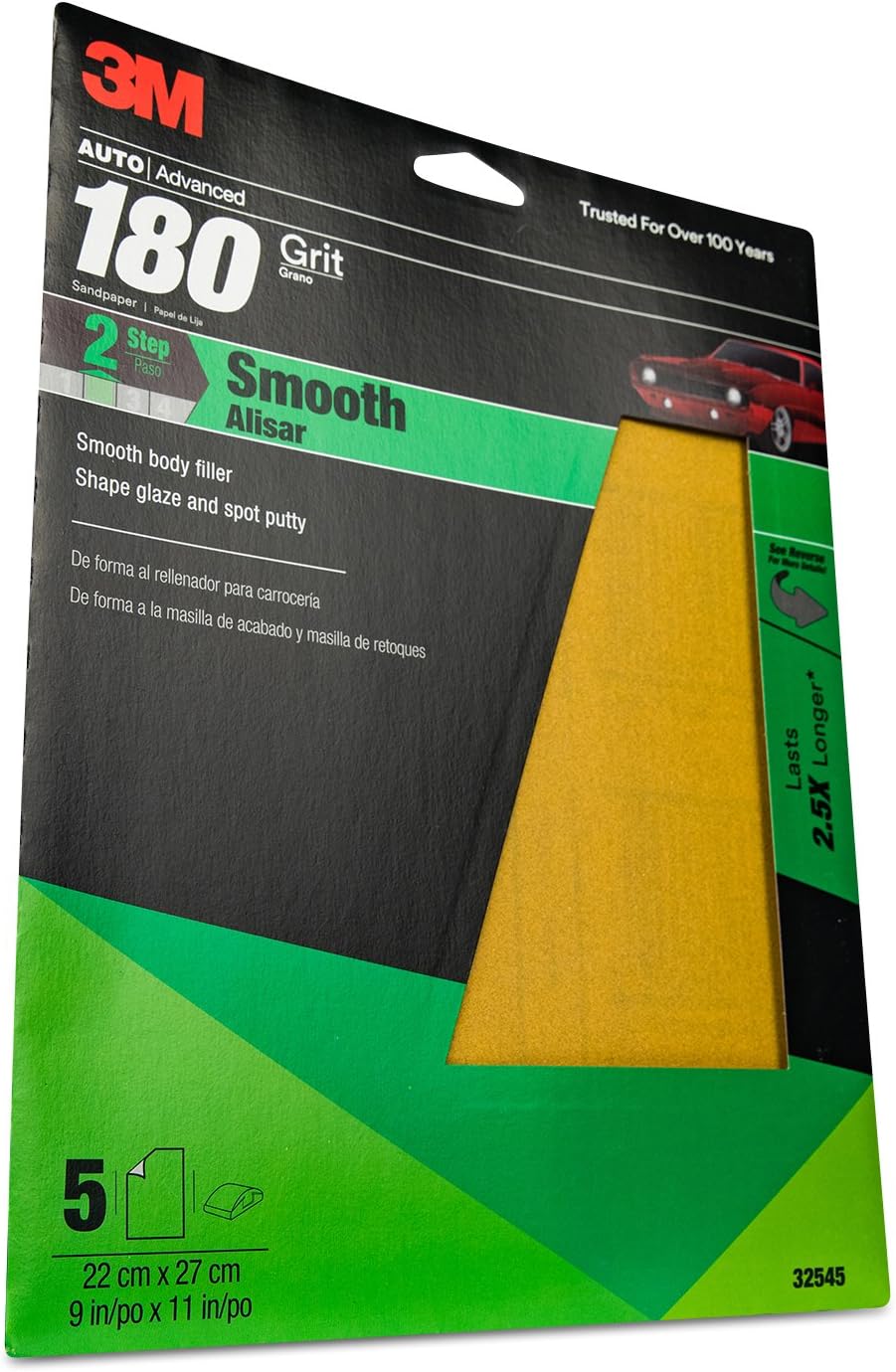 Amazon.com: 3M 32545 9" x 11" P180A Grit Production Resinite Gold Sheet ...