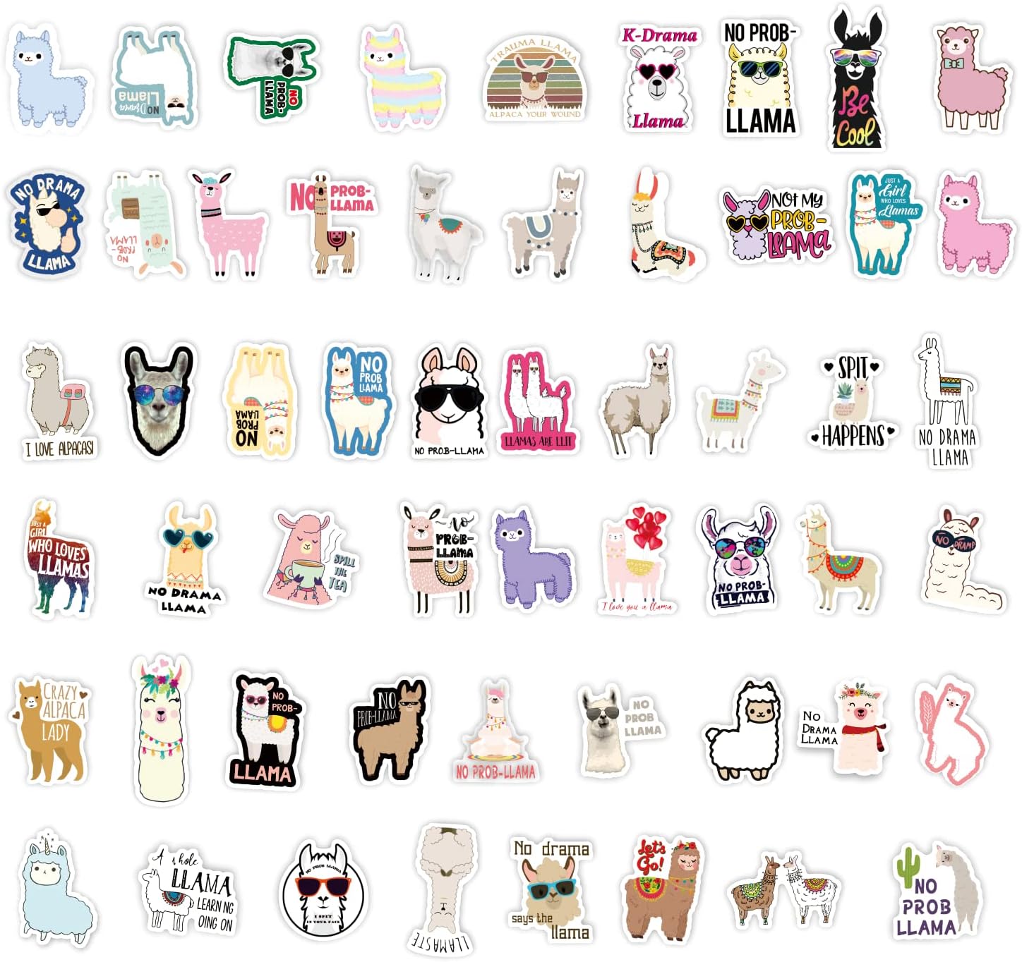 Amazon.com: Cute Alpaca Llama Stickers, Aesthetic Stickers for Teens ...