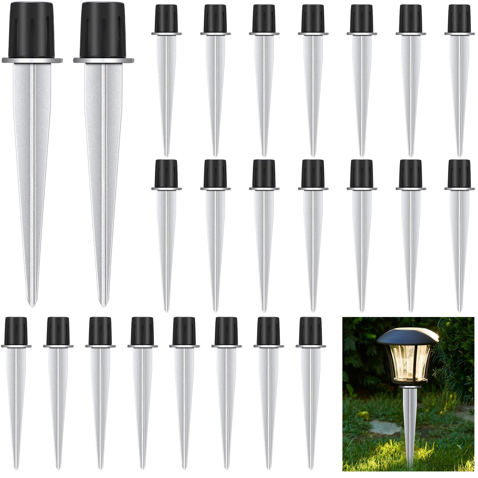 Amazon.com : Blulu 24 Pcs Metal Solar Light Stakes Replacement 0.8 x 5. ...