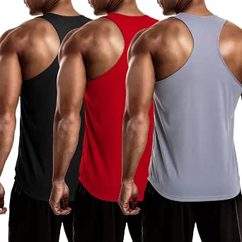 Amazon.com: Amussiar Men's Cool Dry Muscle Tank Tops 3 Pack Gym ...