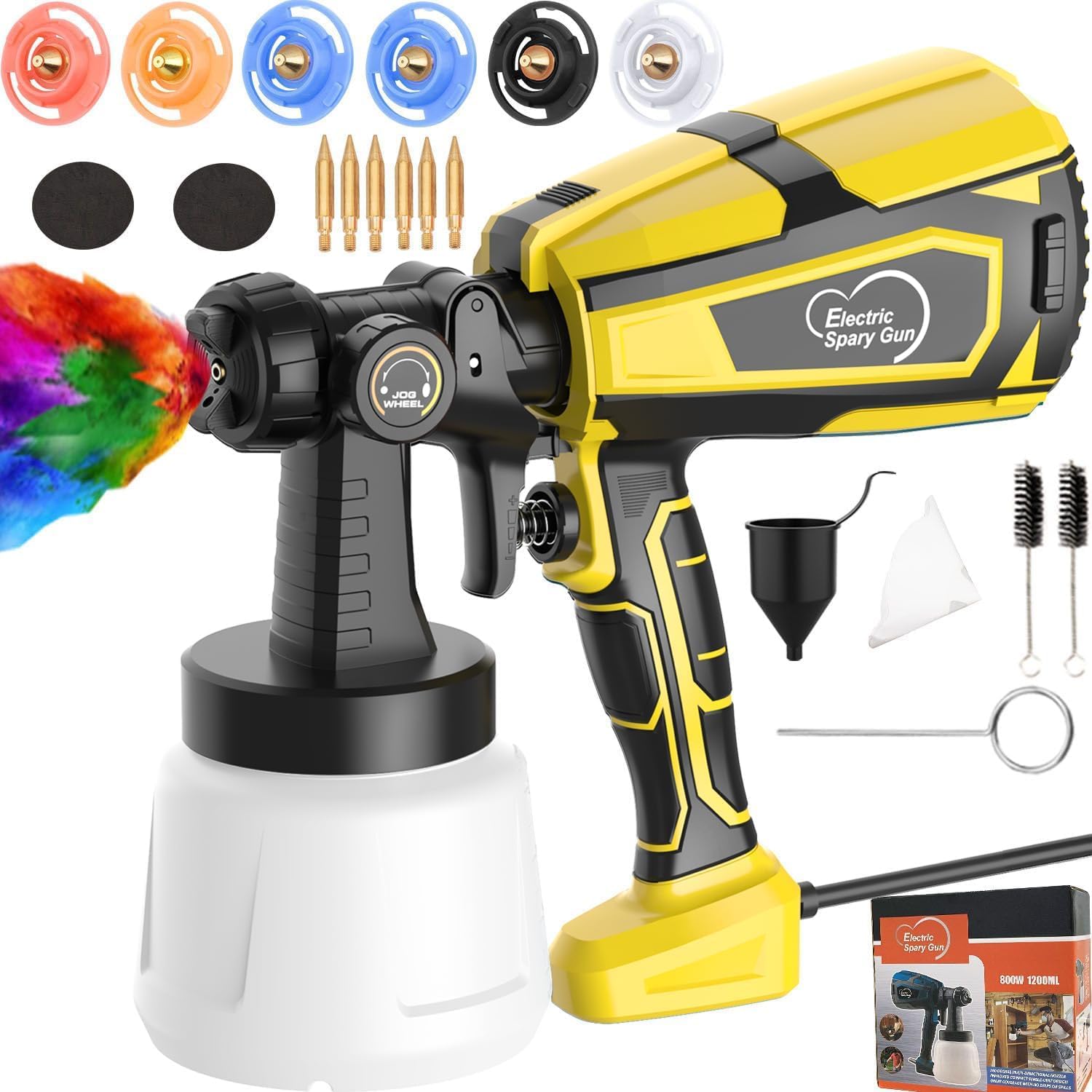 Amazon.com : Electric Paint Sprayer, EASGIU 800W HVLP Spray Gun, Fence ...