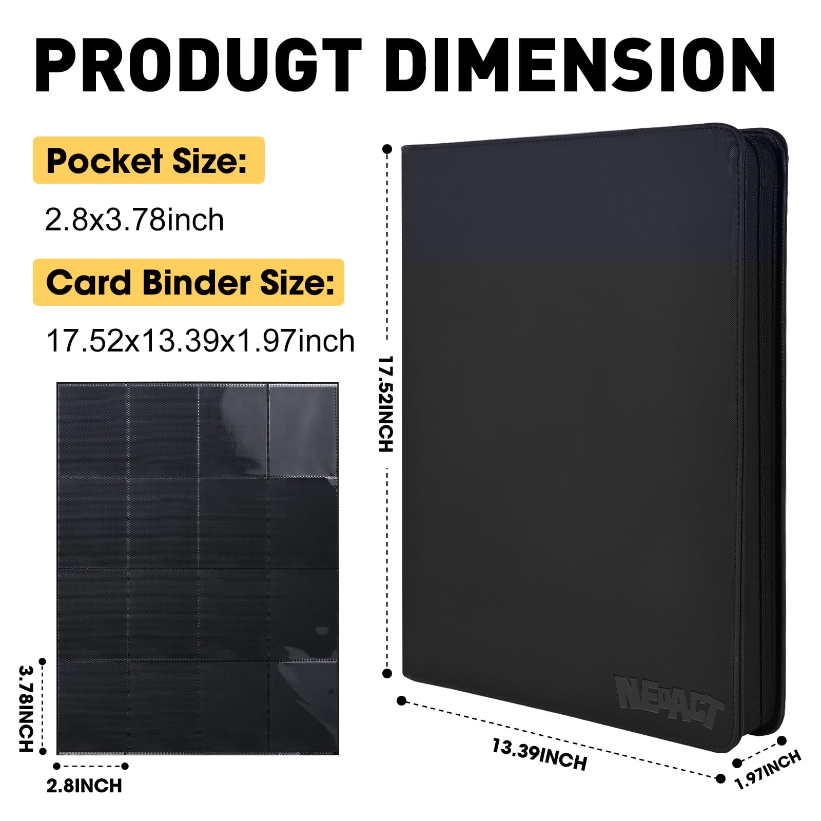Snapklik.com : 16 Pocket Card Binder,1280 Ringless Double Sided Pocket ...