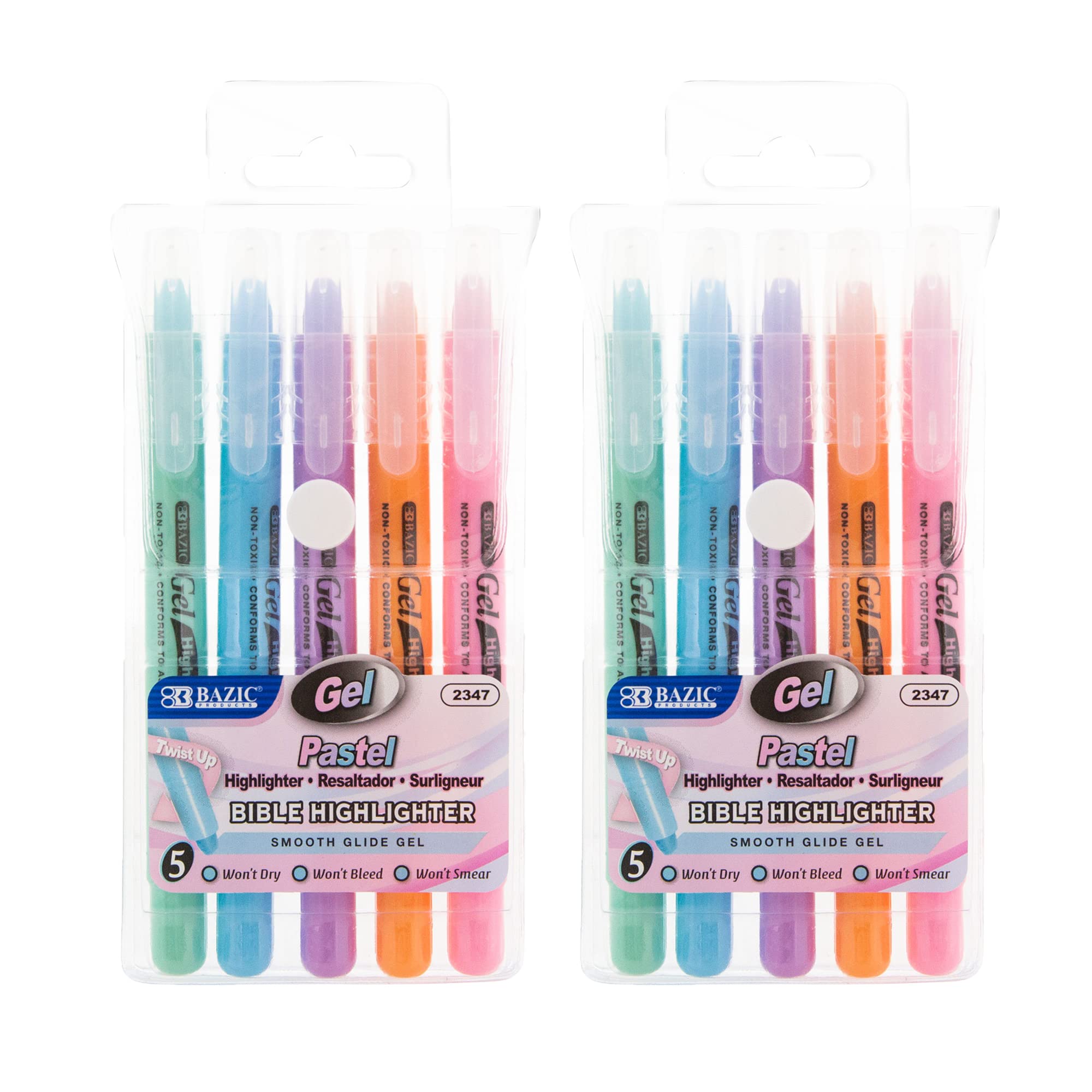 Amazon.com : BAZIC Highlighter Gel Pen Bible Highlighter, No Bleed ...