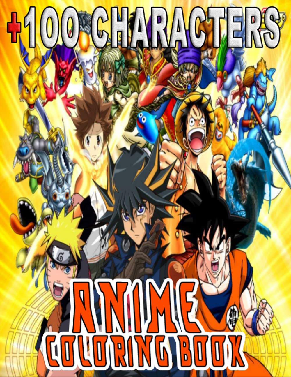 100 Anime Characters Coloring Book Anime Coloring Book 100 Mixed ...
