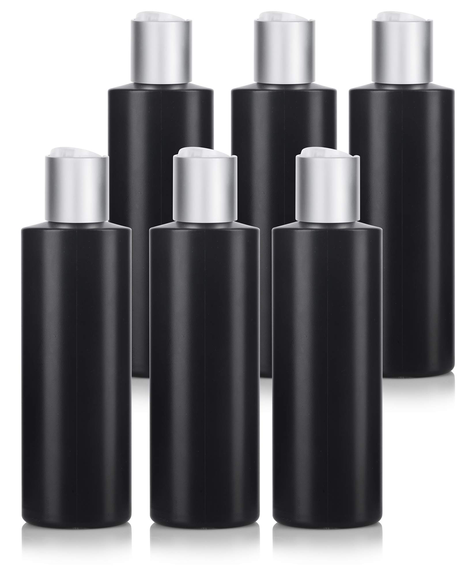 Amazon.com: JUVITUS 8 oz Black Squeeze Cylinder Plastic Bottle with ...