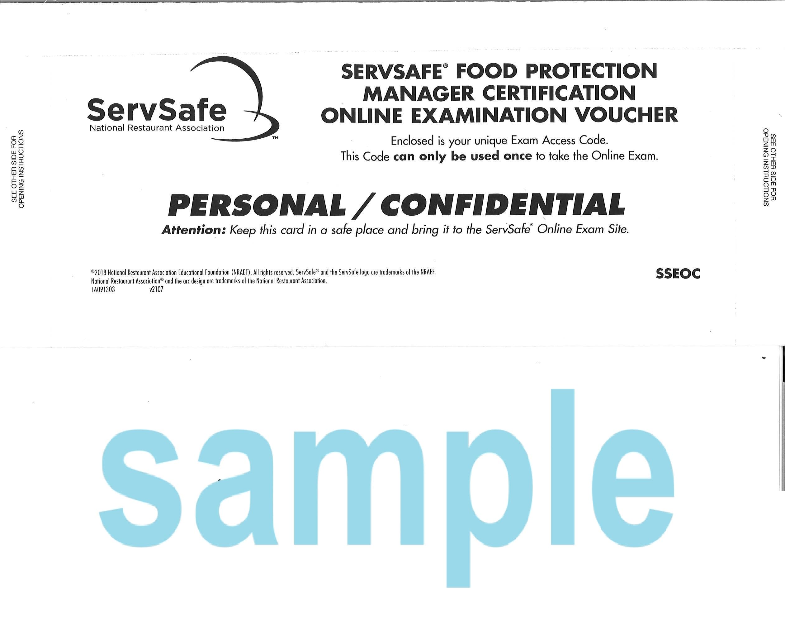 ServSafe Online Exam Voucher (Stand Alone): National Restaurant ...