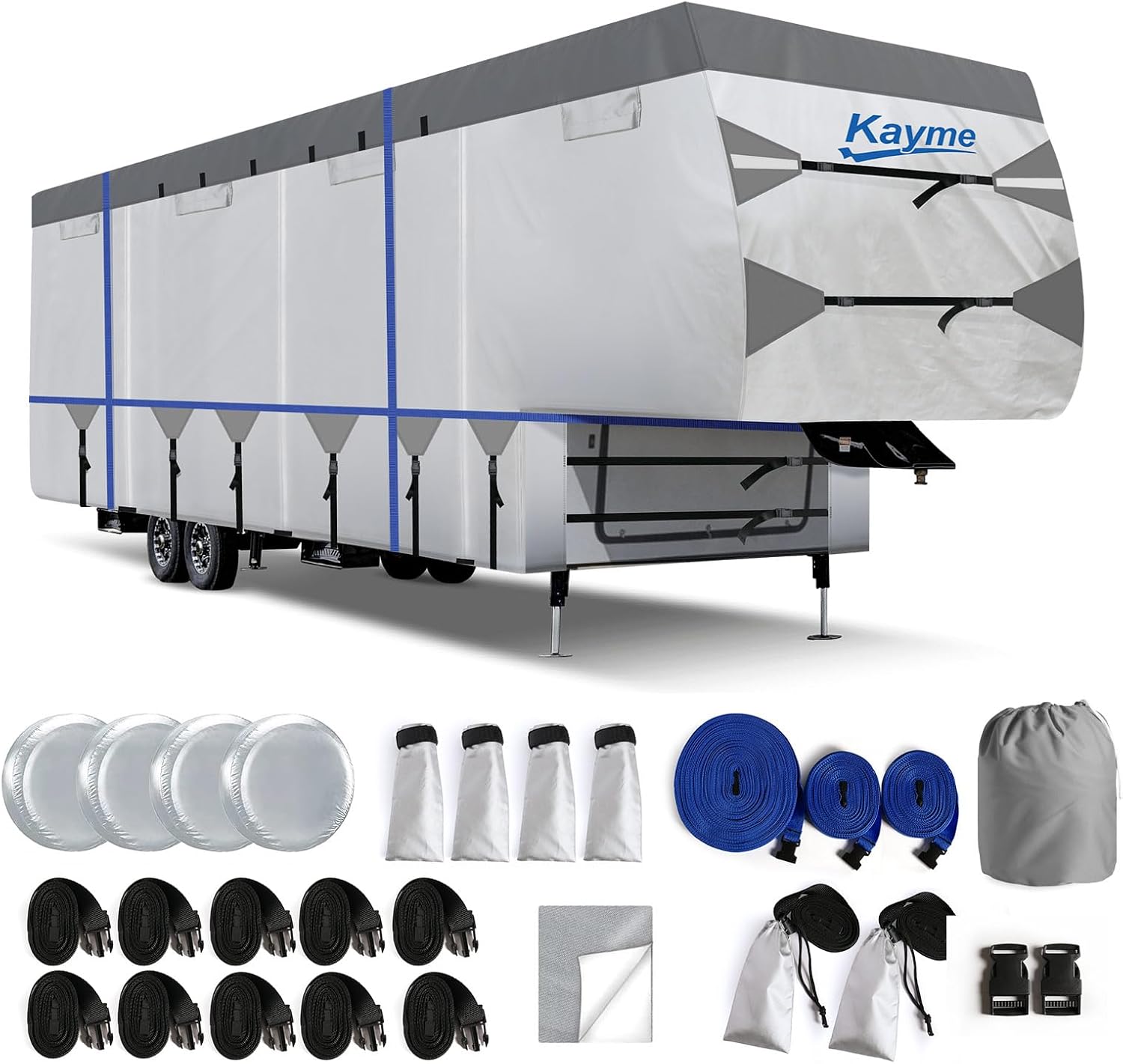 Amazon.com: Kayme 5th Wheel Travel Trailer RV Cover, 300D Oxford ...