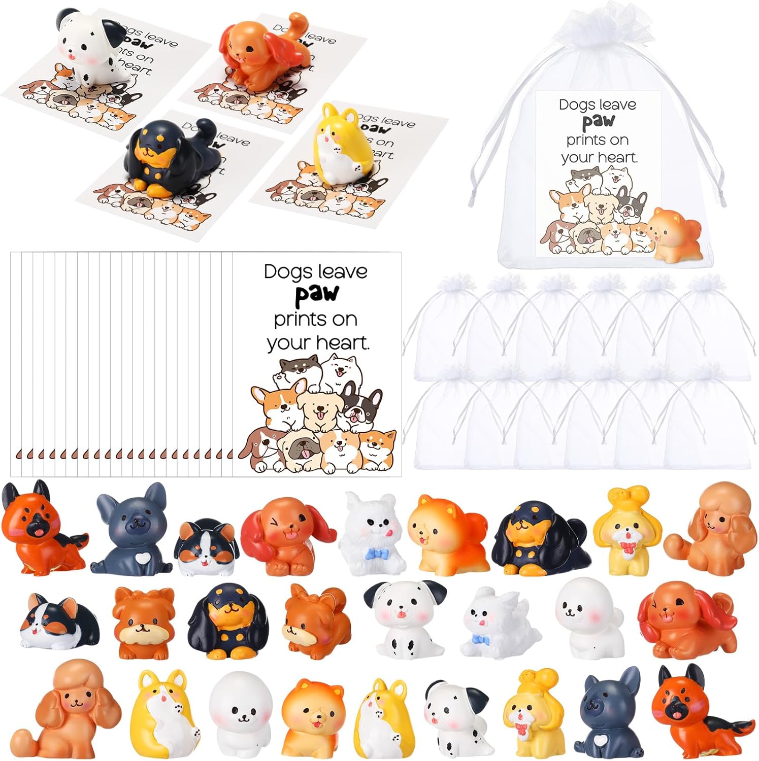 Amazon.com: Colingmill 26 Sets Positive Mini Resin Dog Figurines Gift ...
